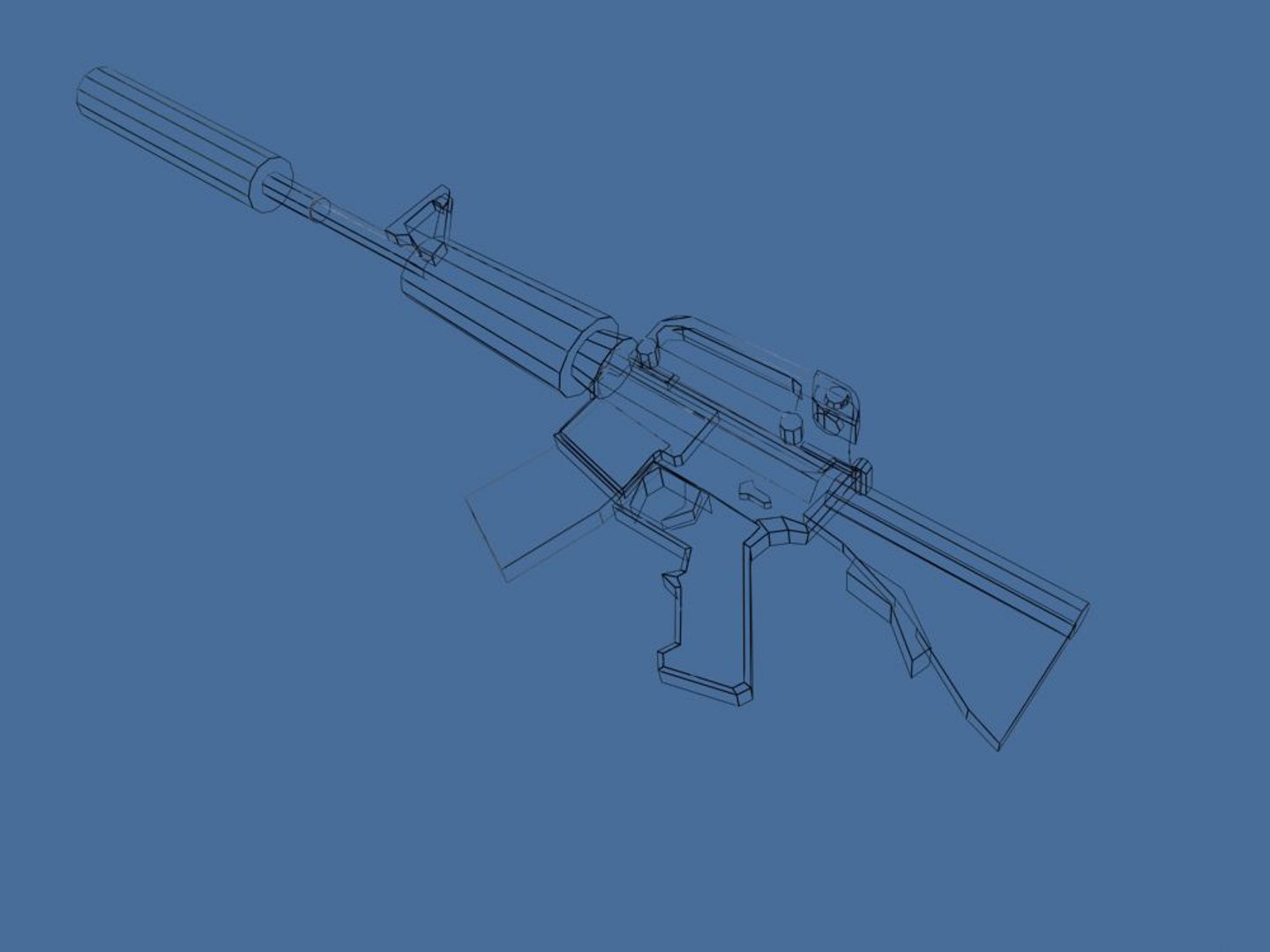 3d M4 Assault Rifle Model