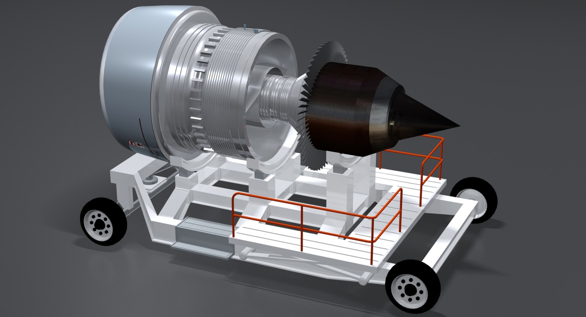 aircraft engine transport device 3d model