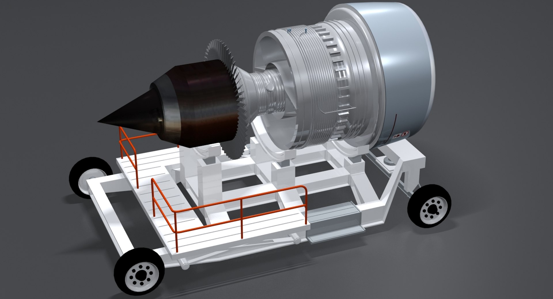 aircraft engine transport device 3d model