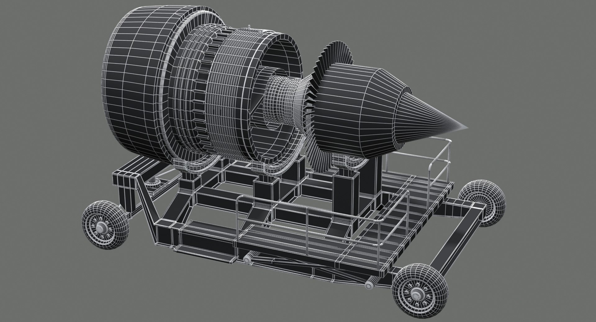 aircraft engine transport device 3d model