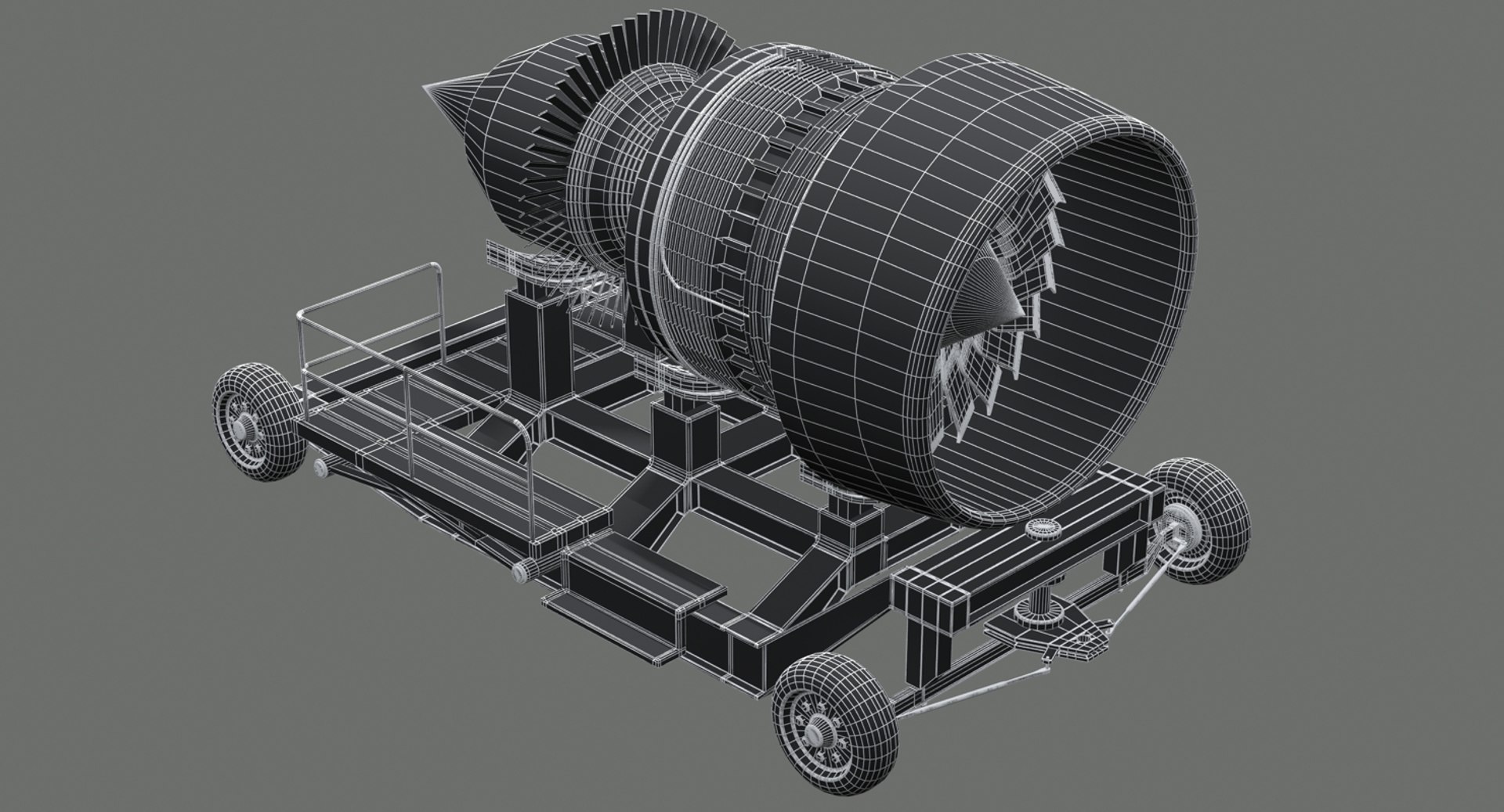 aircraft engine transport device 3d model