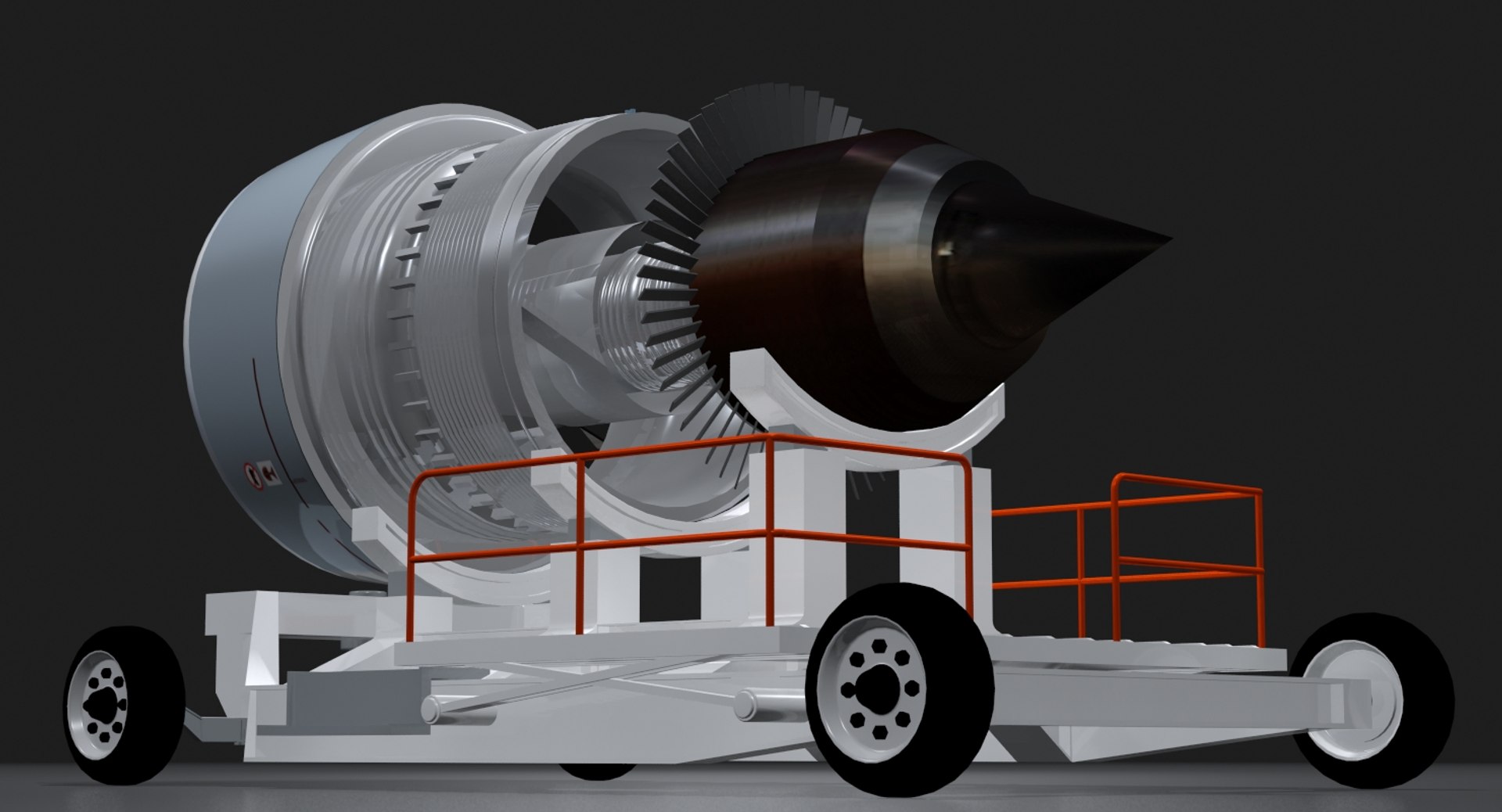 aircraft engine transport device 3d model