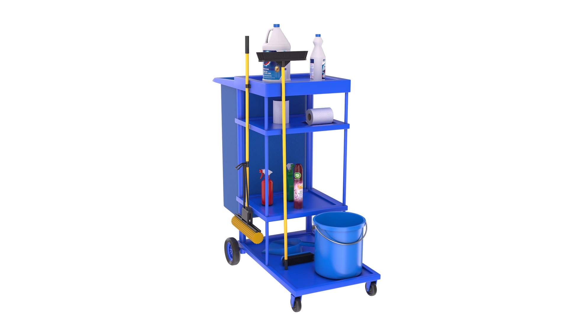 Cleaning Cart - Blue Model - TurboSquid 1908940