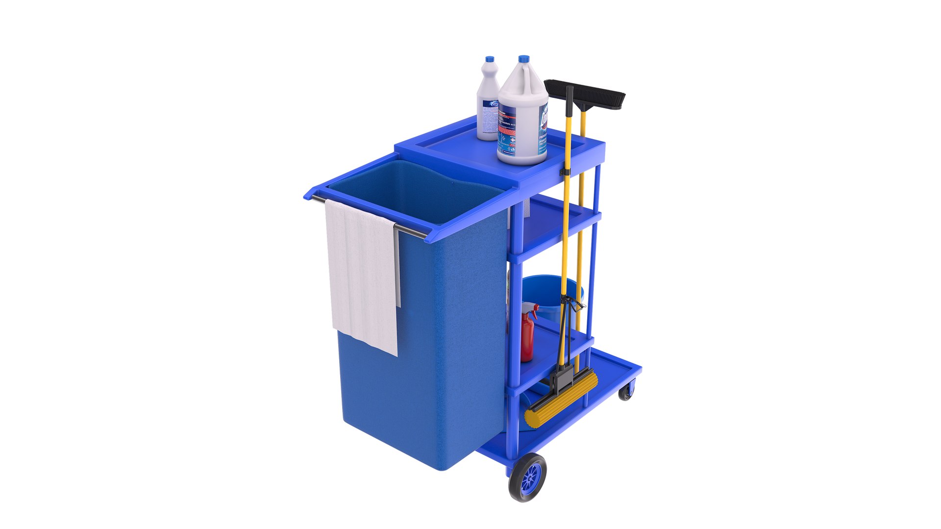 Cleaning Cart - Blue Model - TurboSquid 1908940