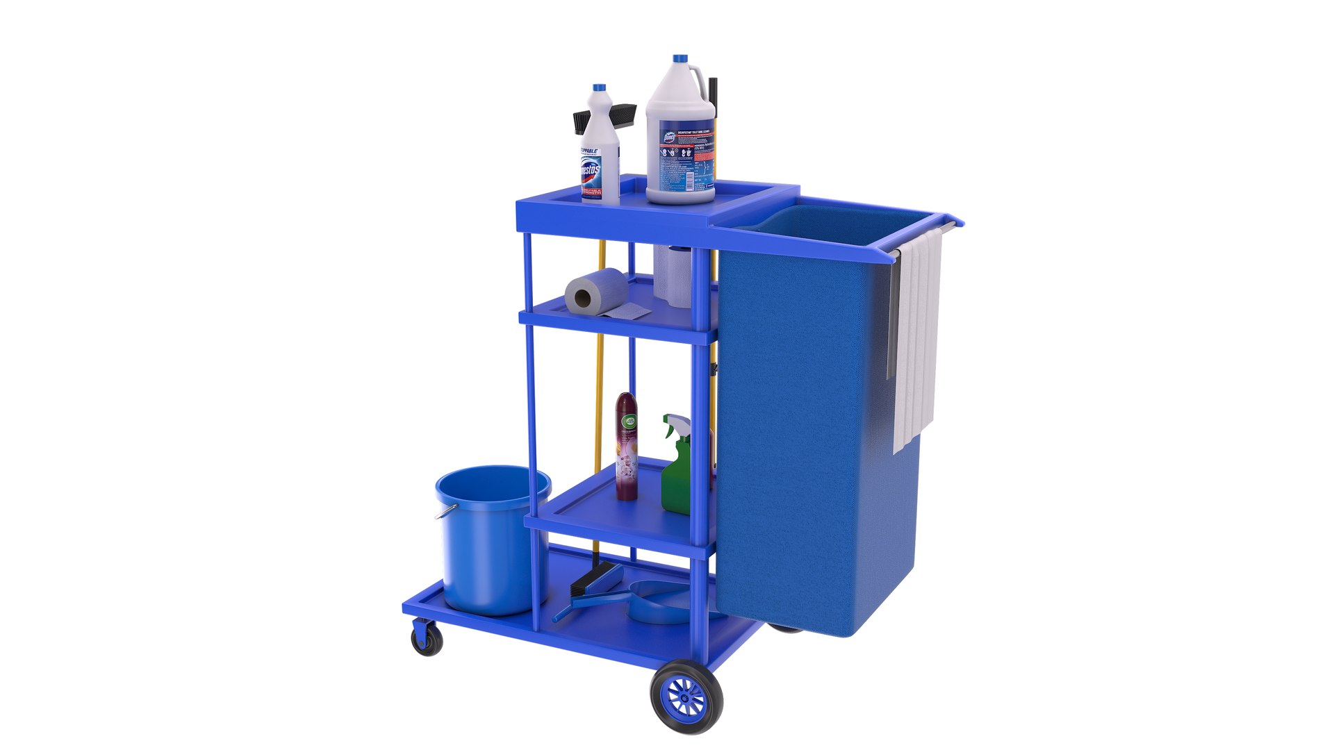 Cleaning Cart - Blue Model - TurboSquid 1908940