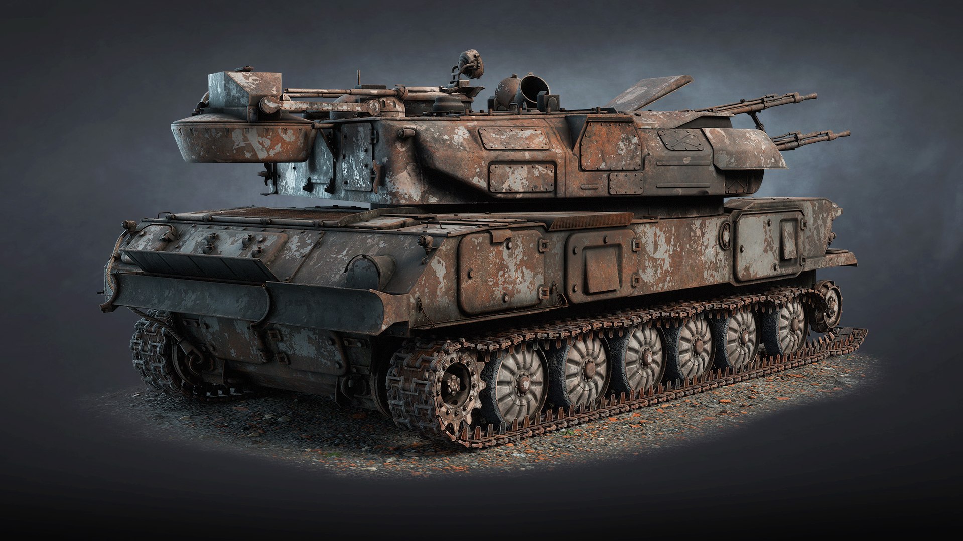 ZSU-23-4 Shilka Destroyed Game Ready Model - TurboSquid 2187162