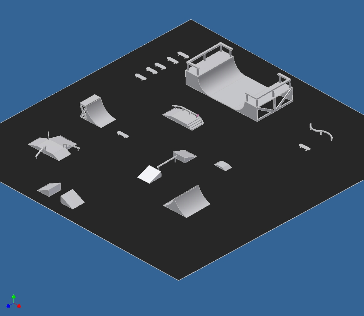 free skate park 3d model