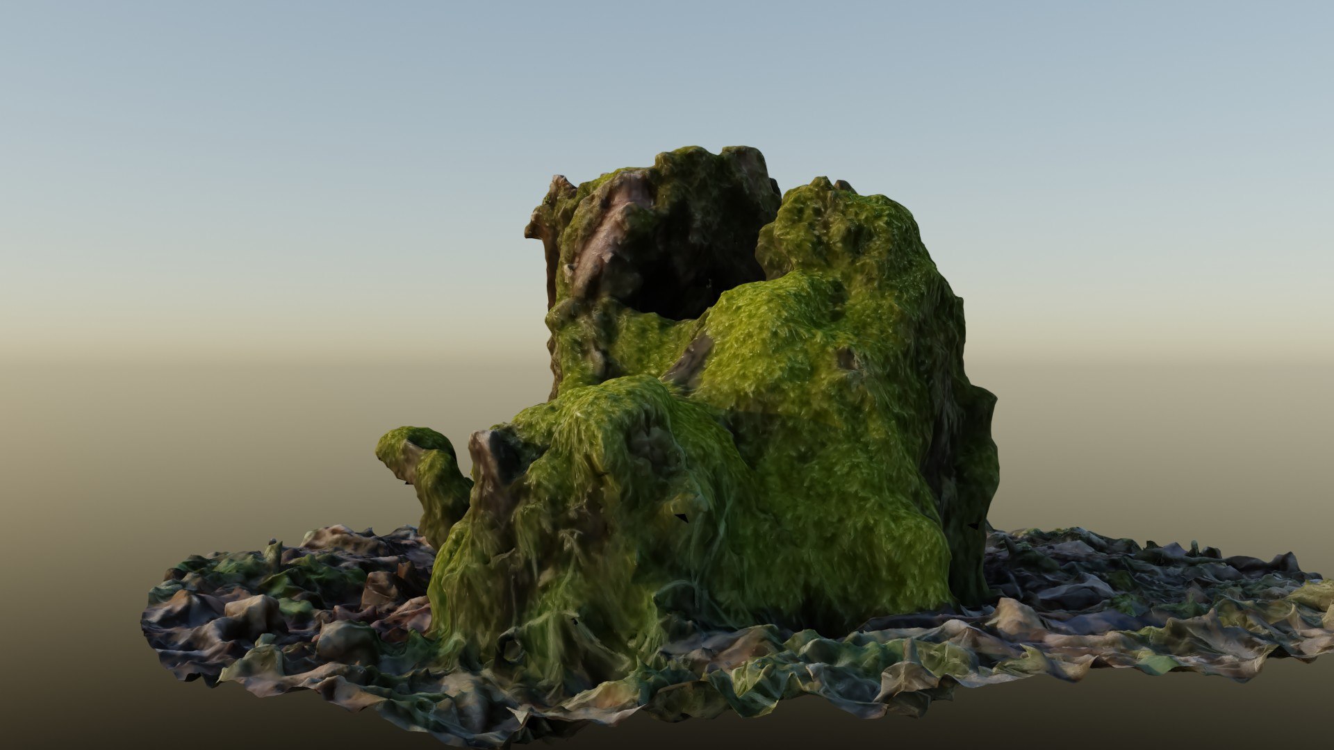 3D Model Stump In Moss - TurboSquid 1759185