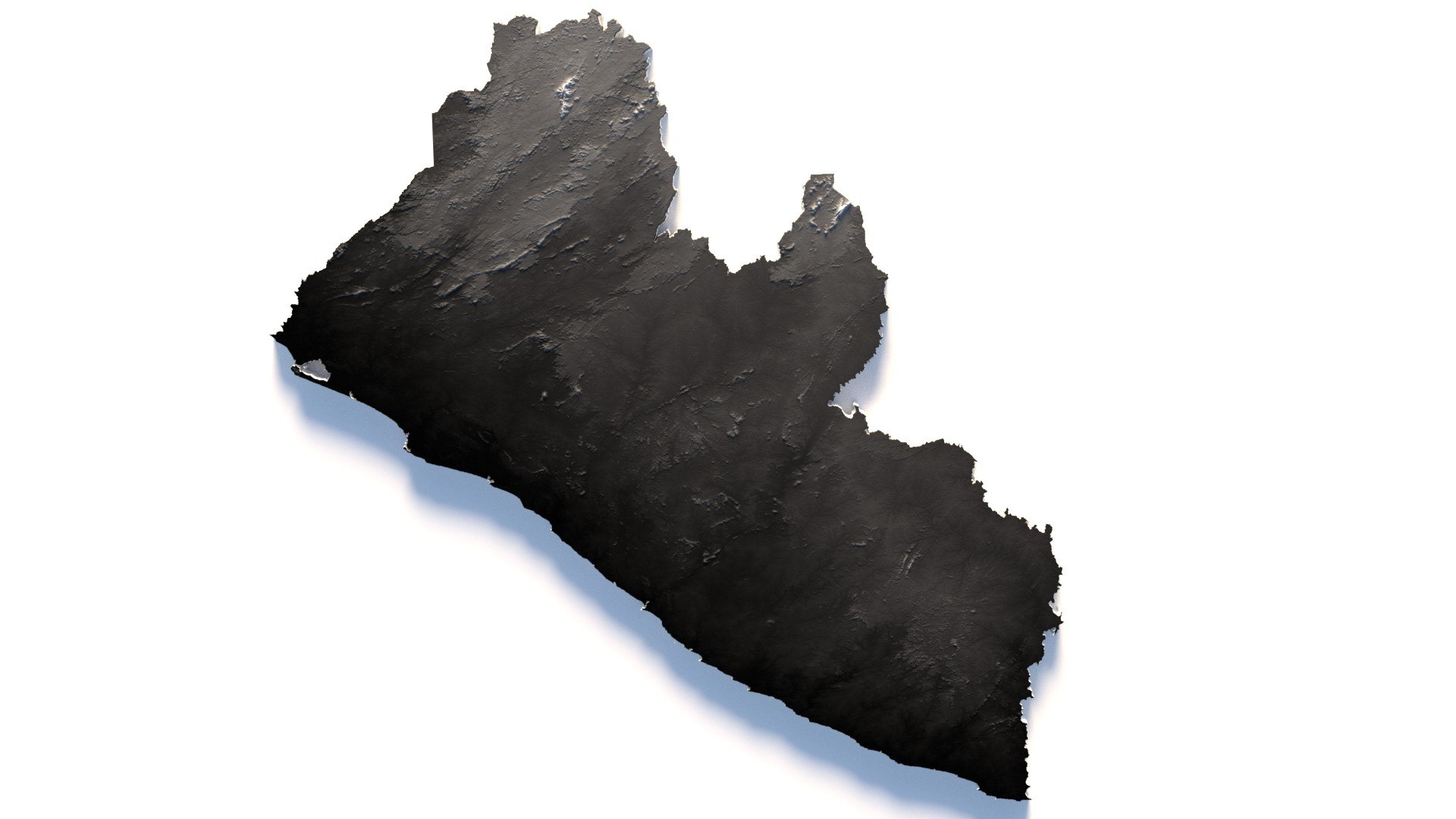 Liberia Terrain Map 3D Model - TurboSquid 2336512