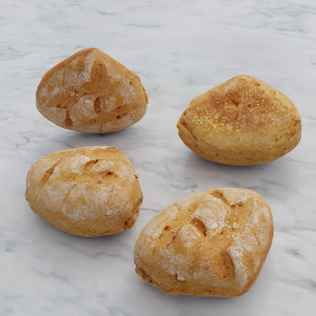 3D Bread Rolls Model - TurboSquid 1306379
