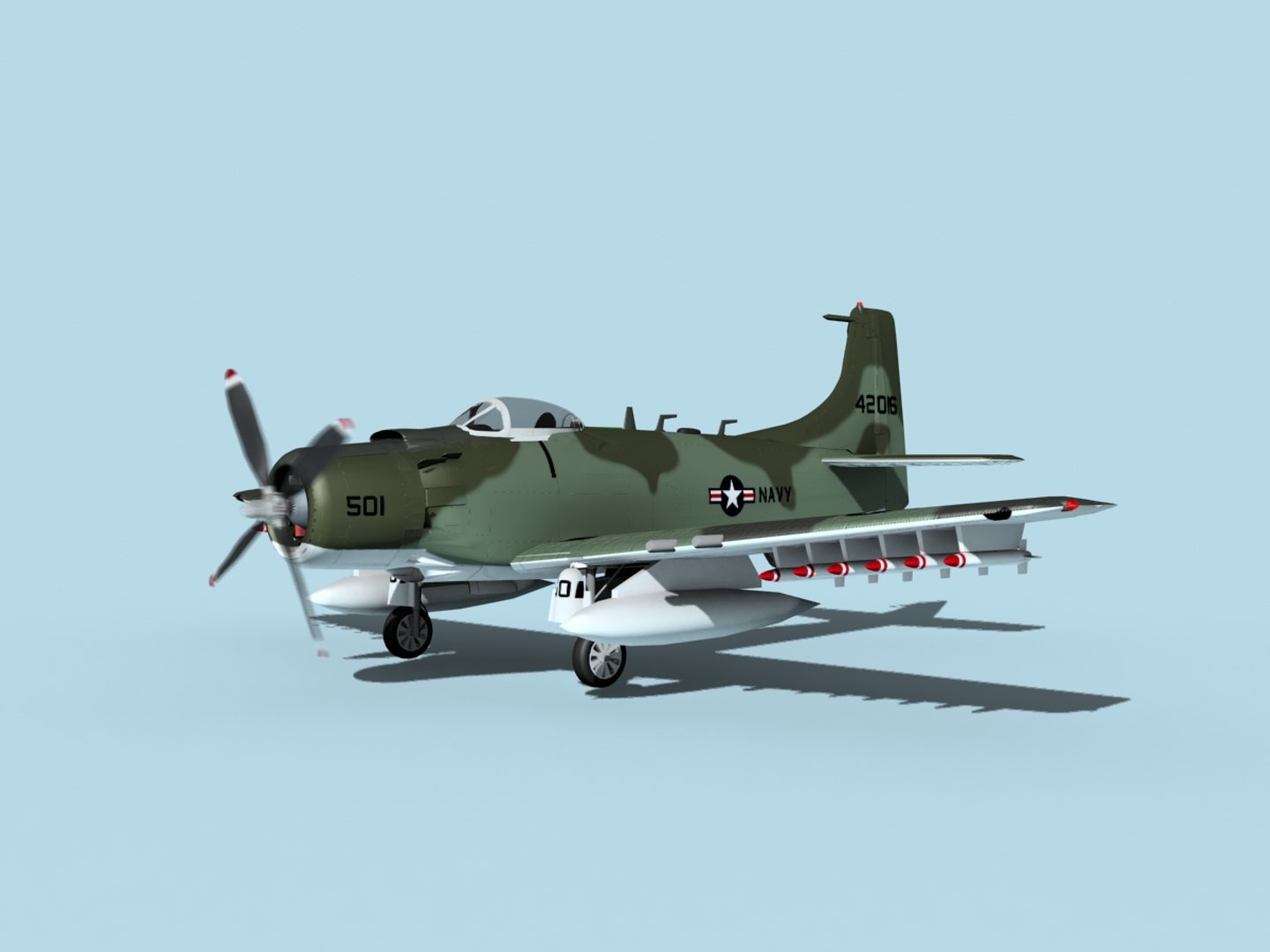3D Skyraider Douglas A-1 Model - TurboSquid 1488632
