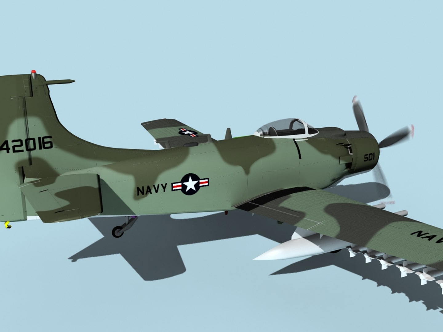 3D Skyraider Douglas A-1 Model - TurboSquid 1488632