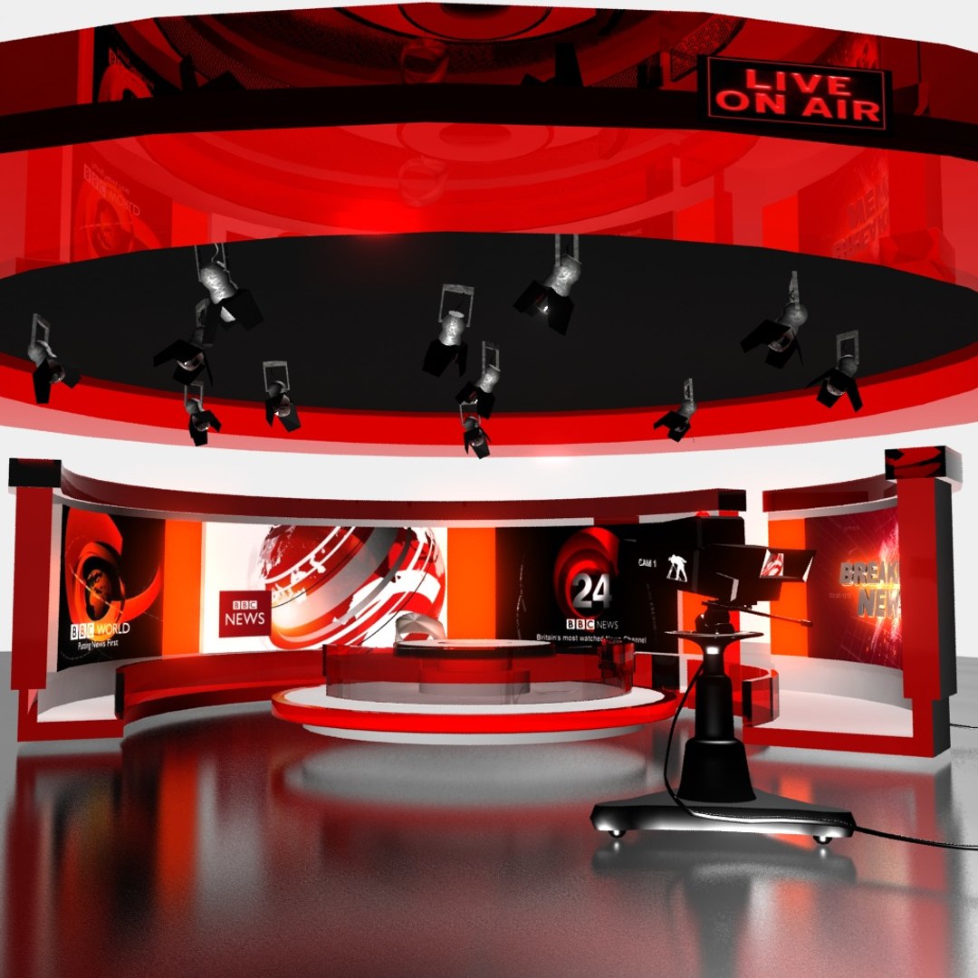 News Studio 3D Model - TurboSquid 1302041