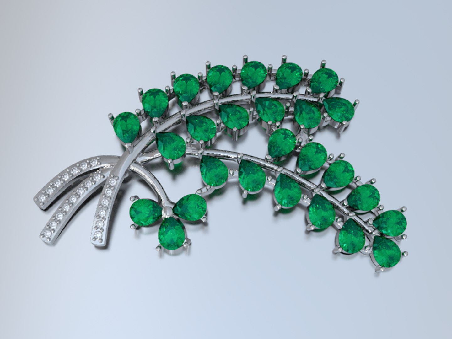 3d Model Golden Branch Pin Gold Silver