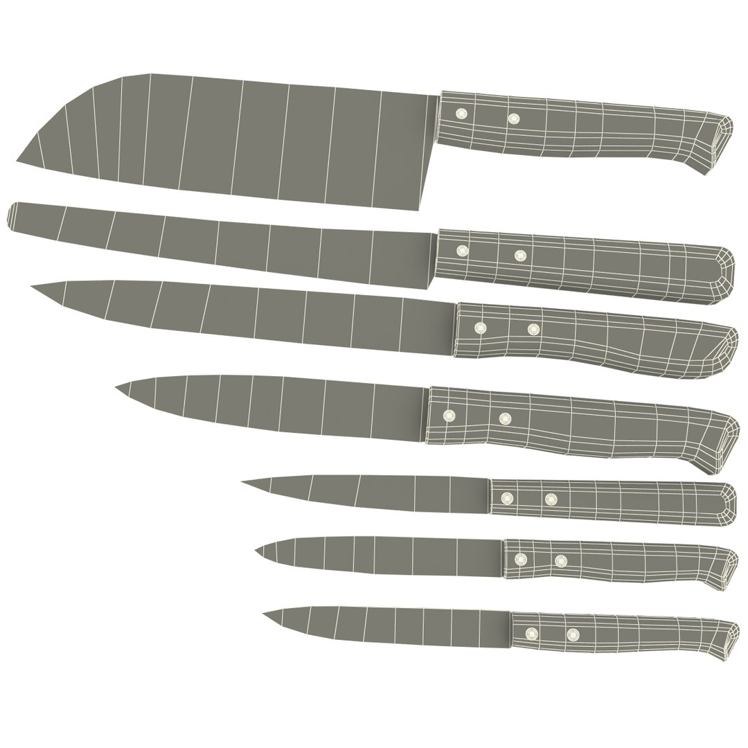 kitchen knives v1 c4d