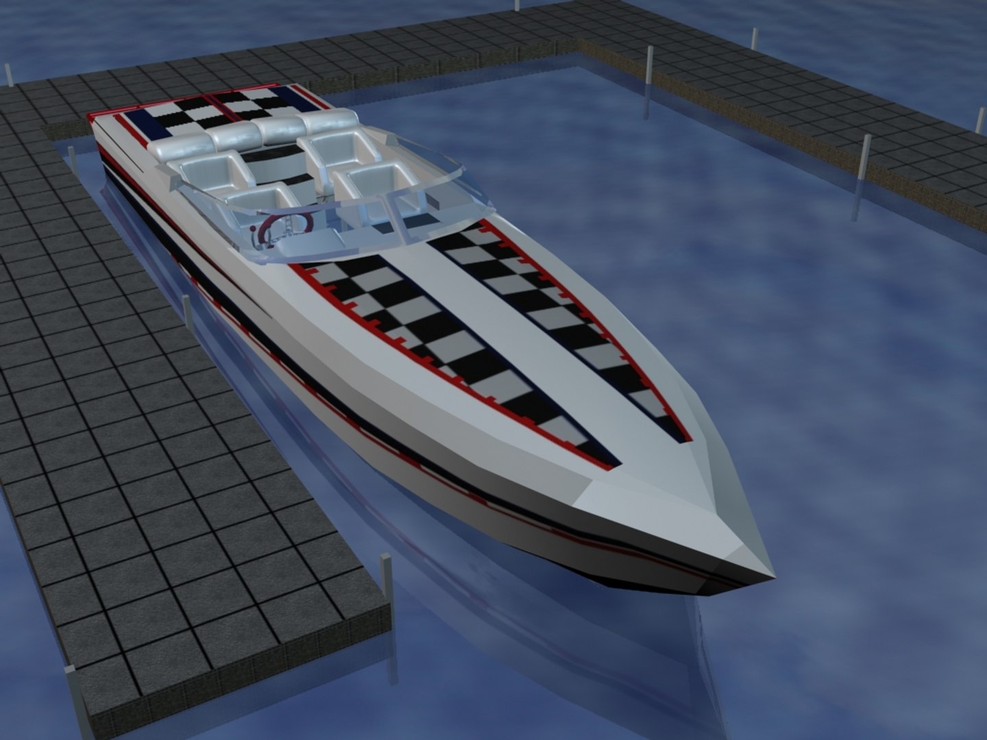 3d racing boat speed model