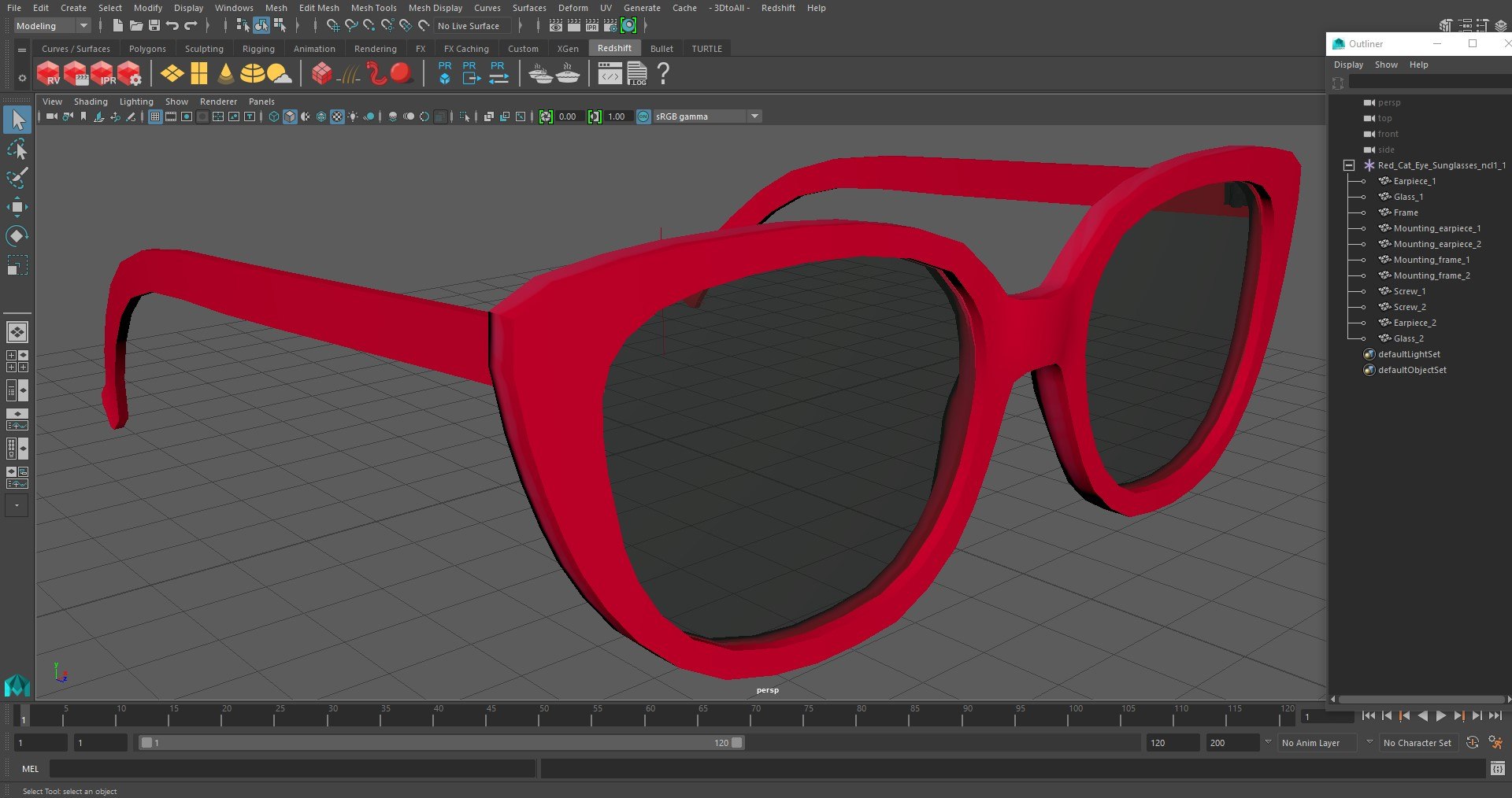 Red Cat Eye Sunglasses 3D model - TurboSquid 2143540
