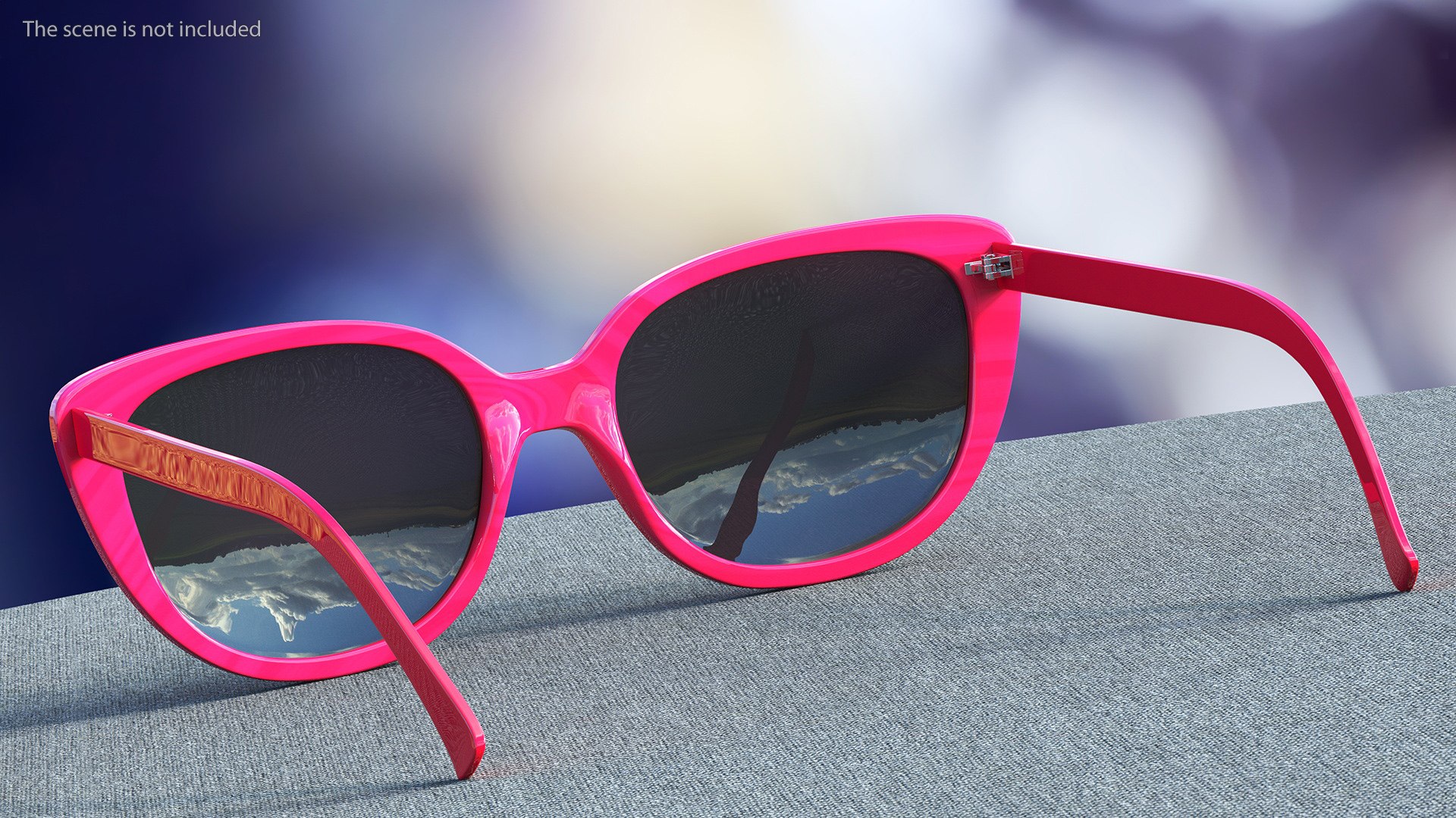 Red Cat Eye Sunglasses 3D model - TurboSquid 2143540