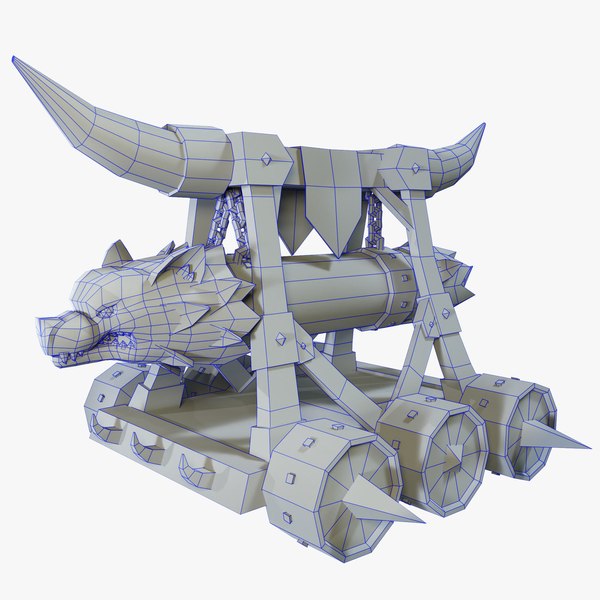 modelo 3d Ariete Modelo estilizado vehículo de arma de asedio medieval ...