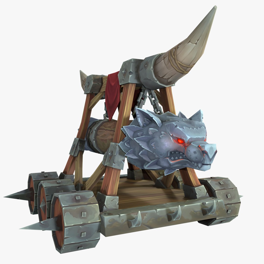 3D Battering Ram Stylized Model Medieval Wooden Siege Weapon Vehicle ...