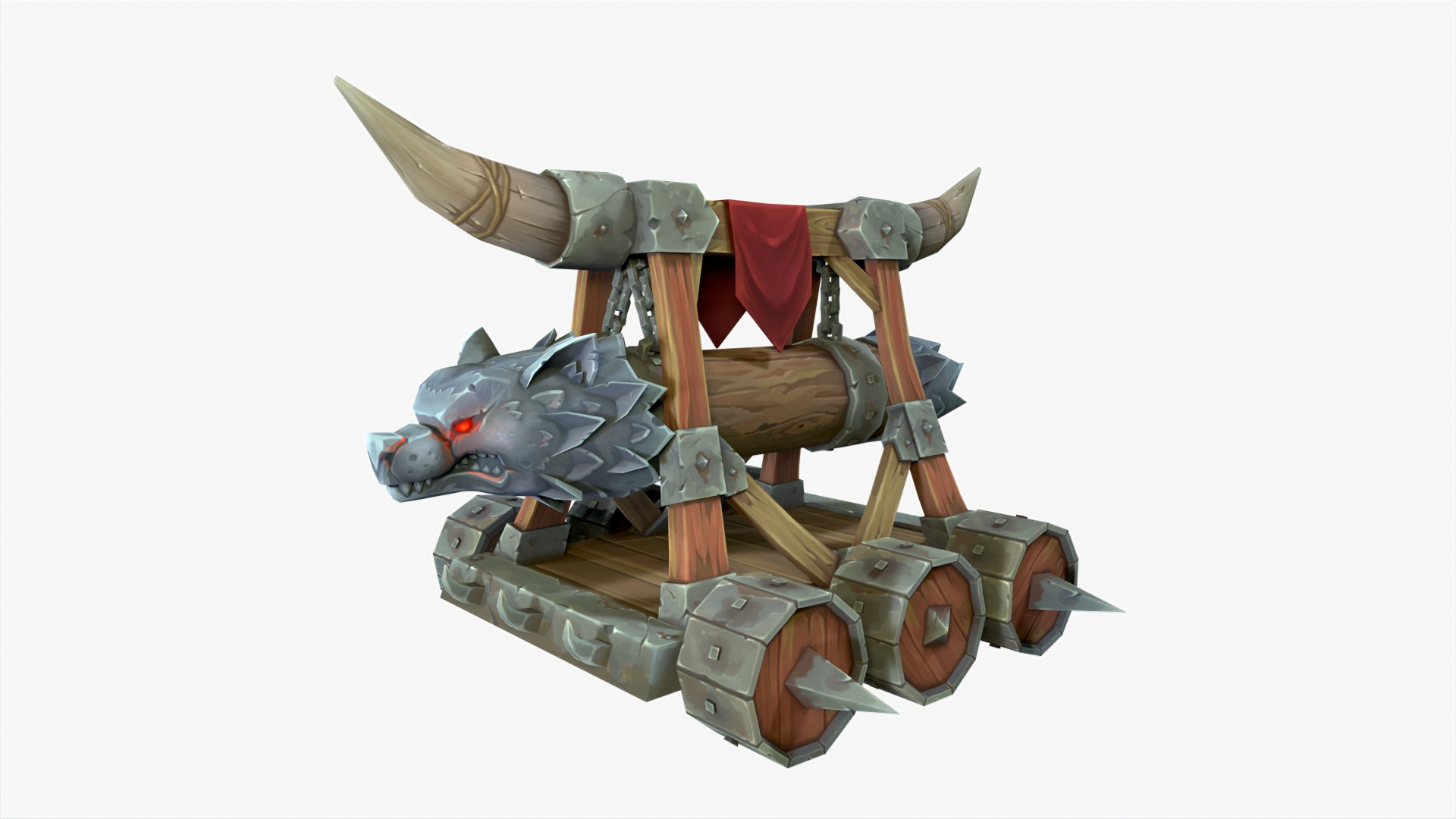 3D Battering Ram Stylized Model Medieval Wooden Siege Weapon Vehicle ...