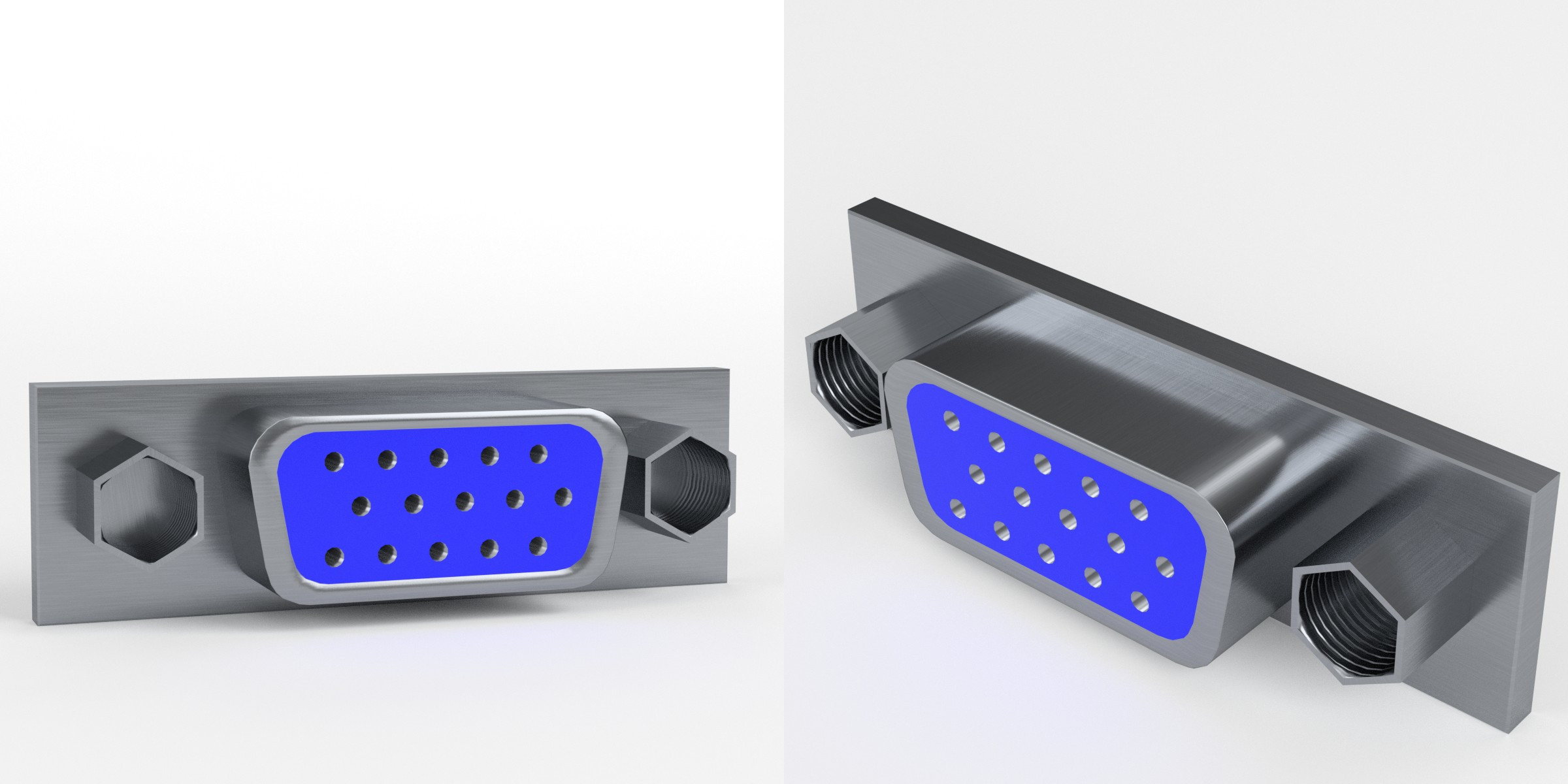 3D vga female connector 1 model - TurboSquid 1202099