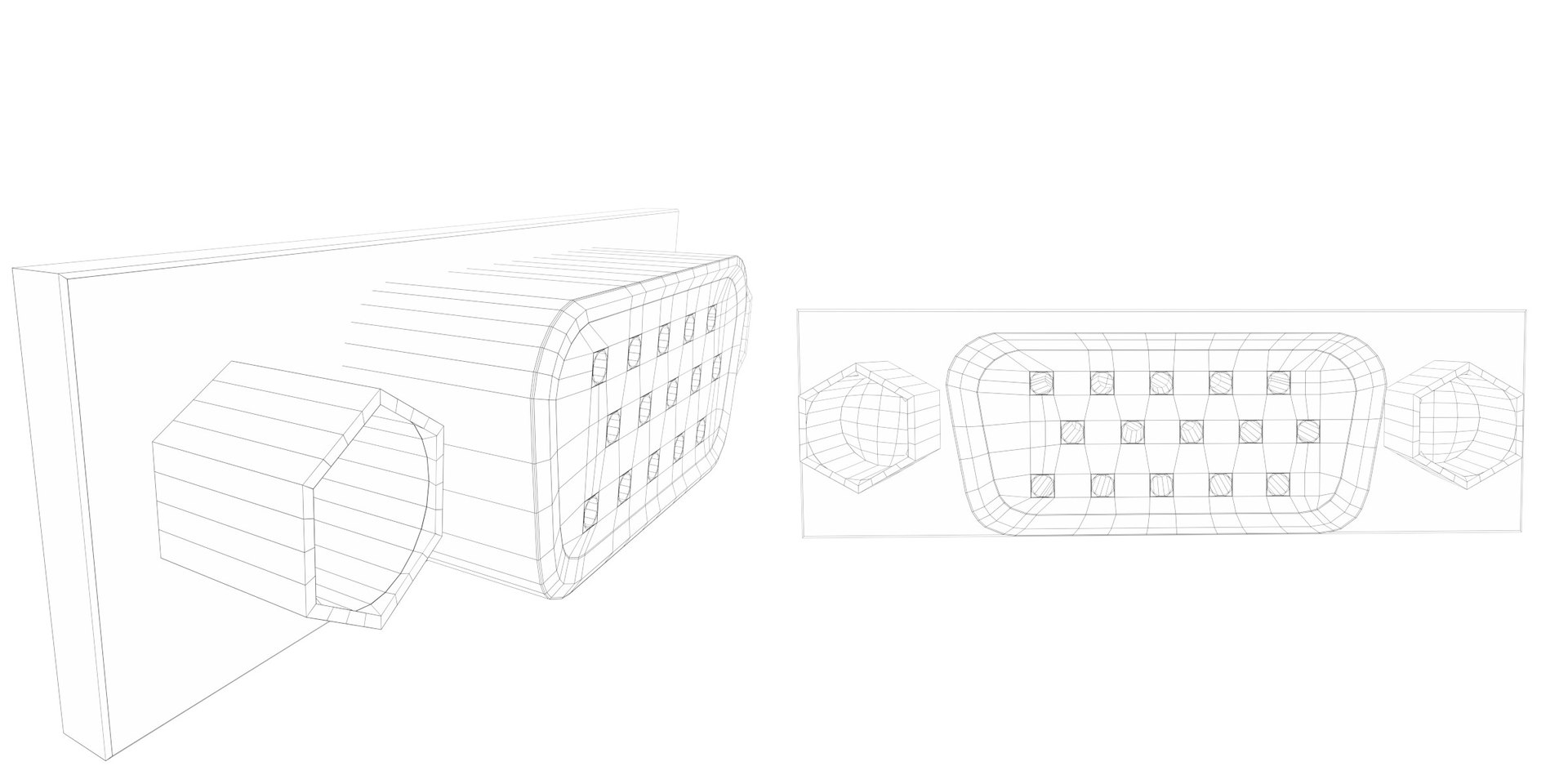 3D Vga Female Connector 1 Model - TurboSquid 1202099