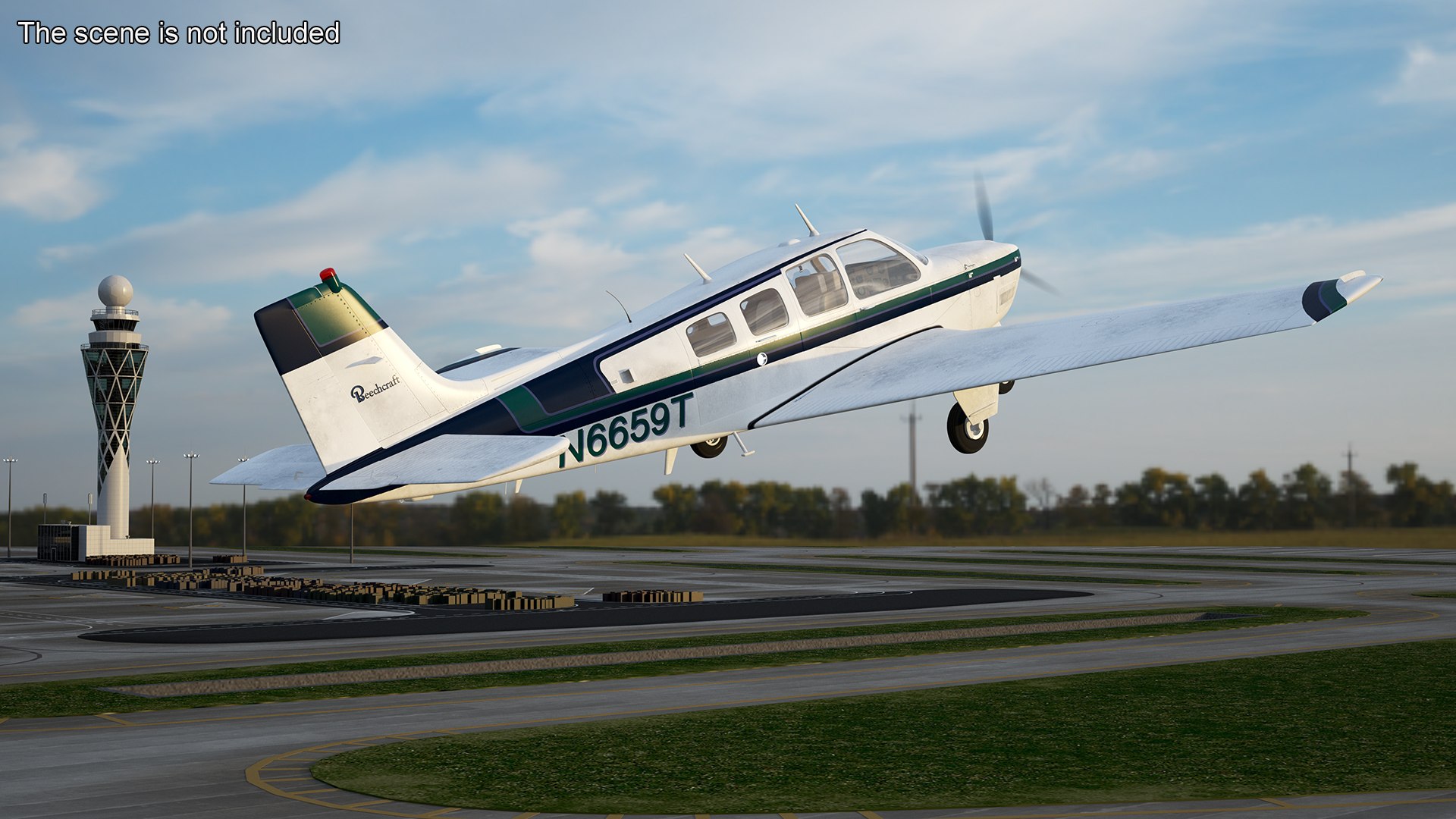 Single Engine Light Aircraft Beechcraft Bonanza Model - TurboSquid 2237035