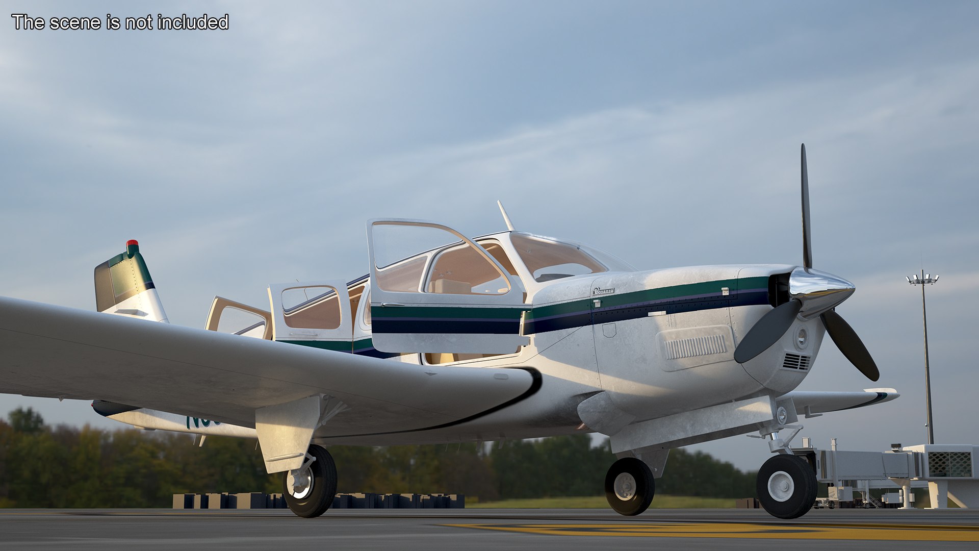 Single Engine Light Aircraft Beechcraft Bonanza Model - TurboSquid 2237035