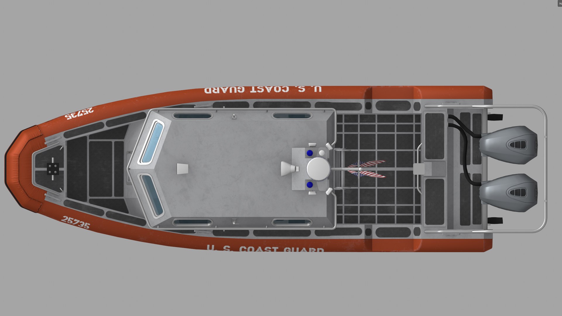 3D USCG RB-HS DEFENDER CLASS COAST GUARD PATROL BOAT Model - TurboSquid ...