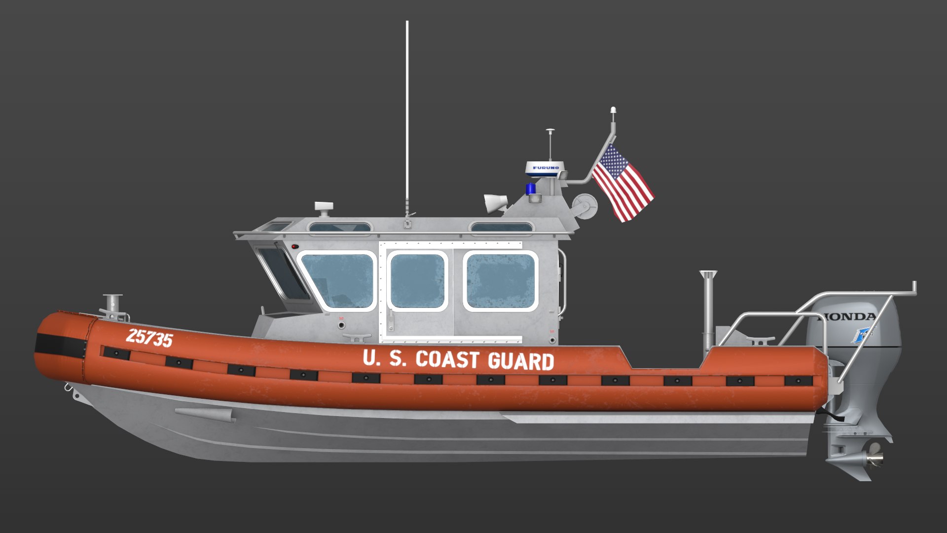3D USCG RB-HS DEFENDER CLASS COAST GUARD PATROL BOAT Model - TurboSquid ...