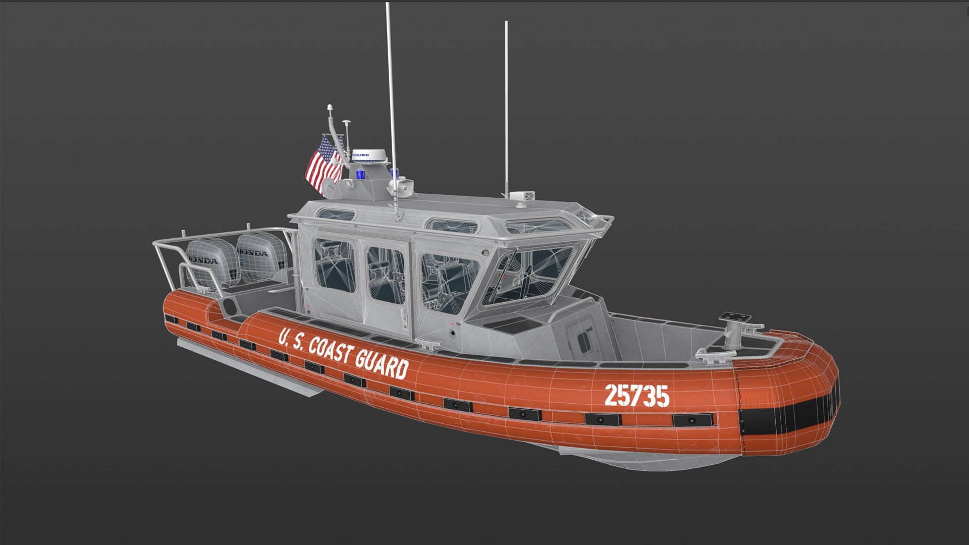 3D USCG RB-HS DEFENDER CLASS COAST GUARD PATROL BOAT Model - TurboSquid ...