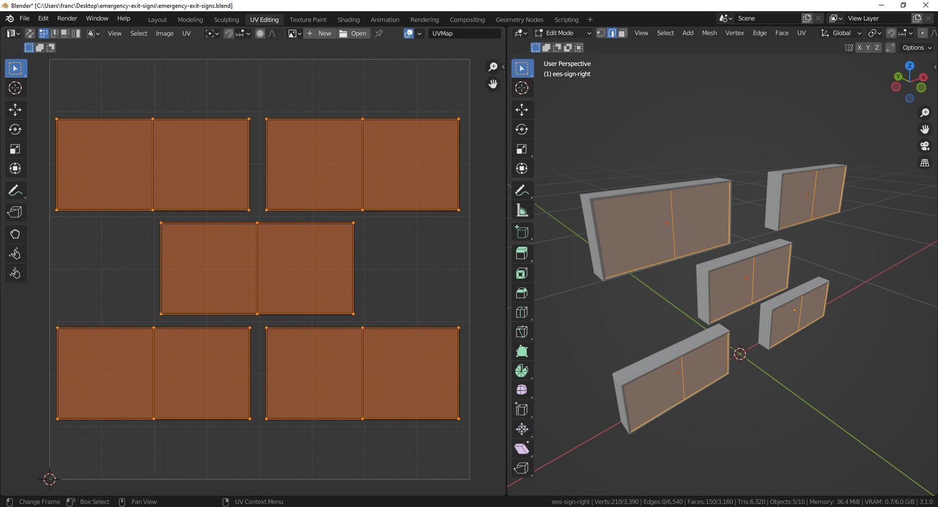 3D Emergency exit signs model - TurboSquid 1931796