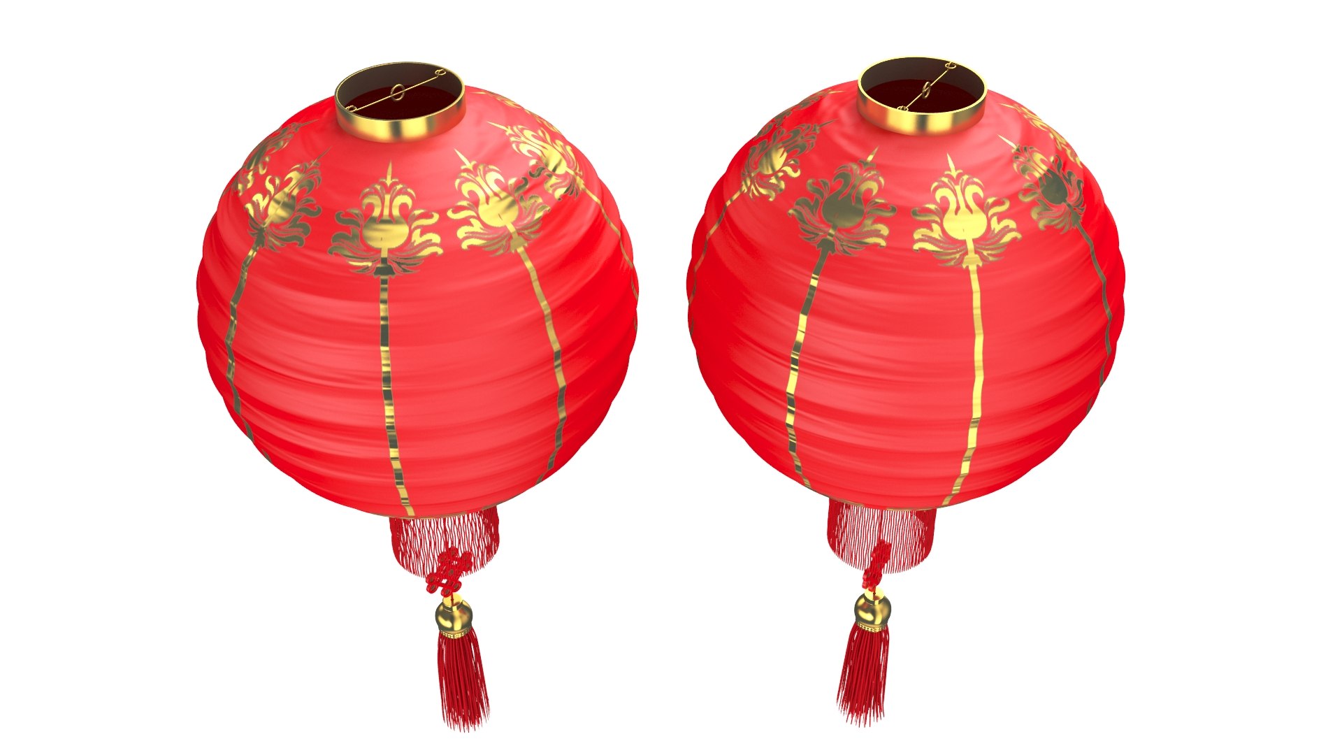 3D Three Detailed Paper Lanterns model - TurboSquid 2007491