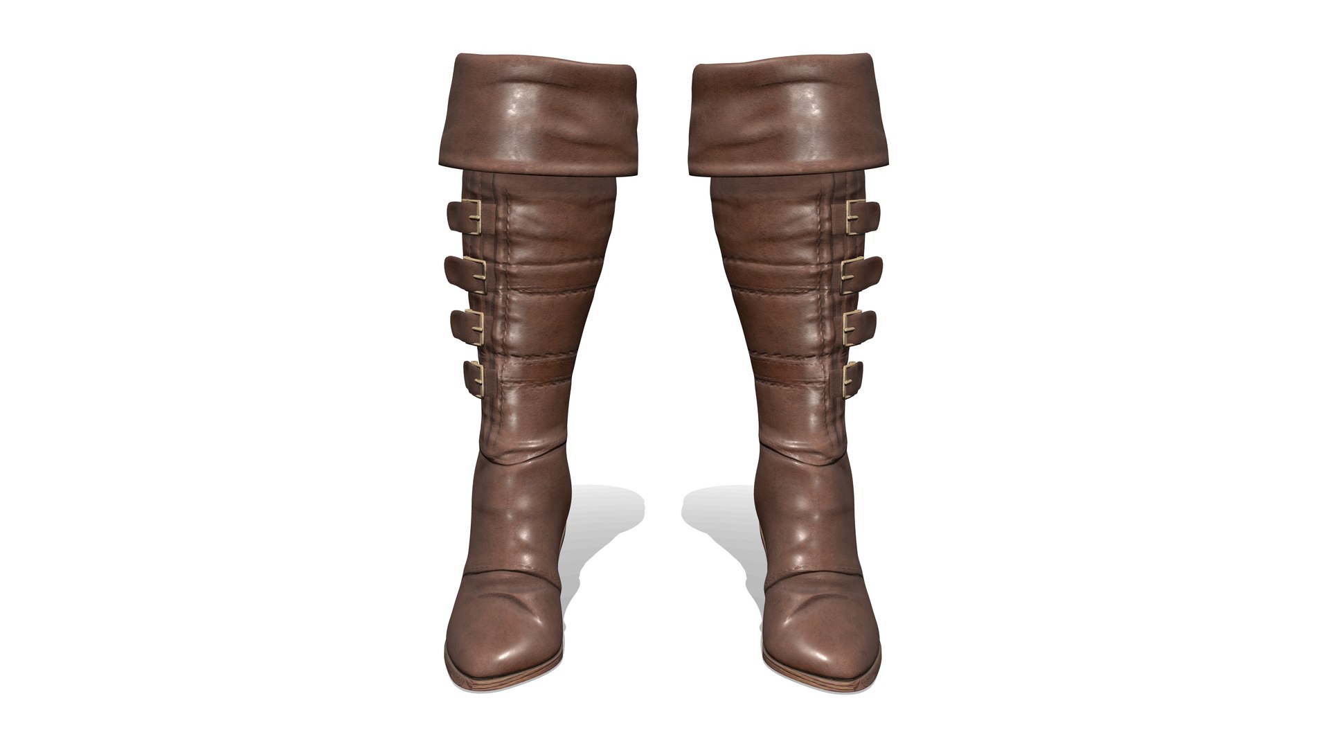 Brown Leather High Heel Elf Boots 3D Model - TurboSquid 1942374
