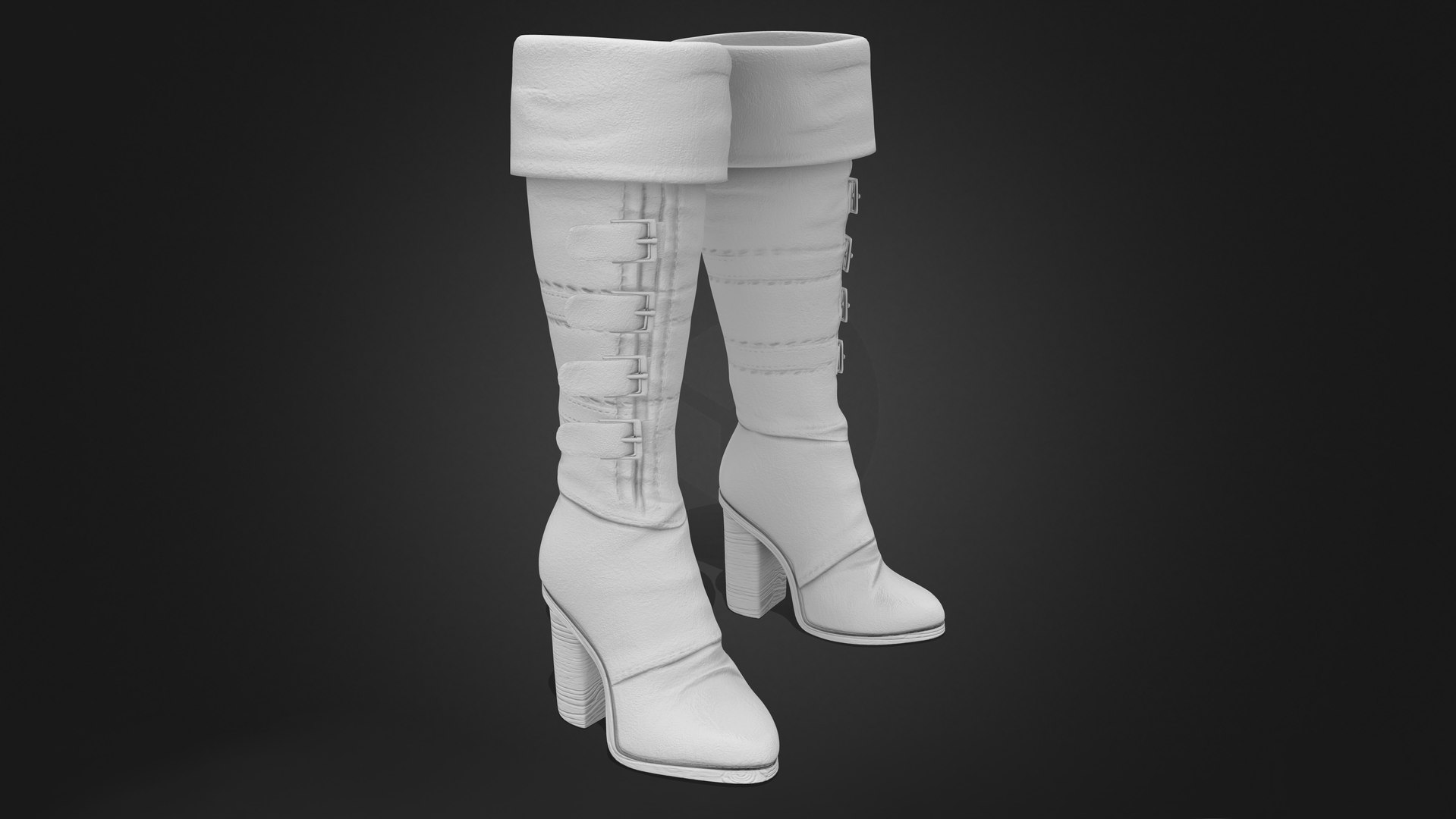 Brown Leather High Heel Elf Boots 3D Model - TurboSquid 1942374
