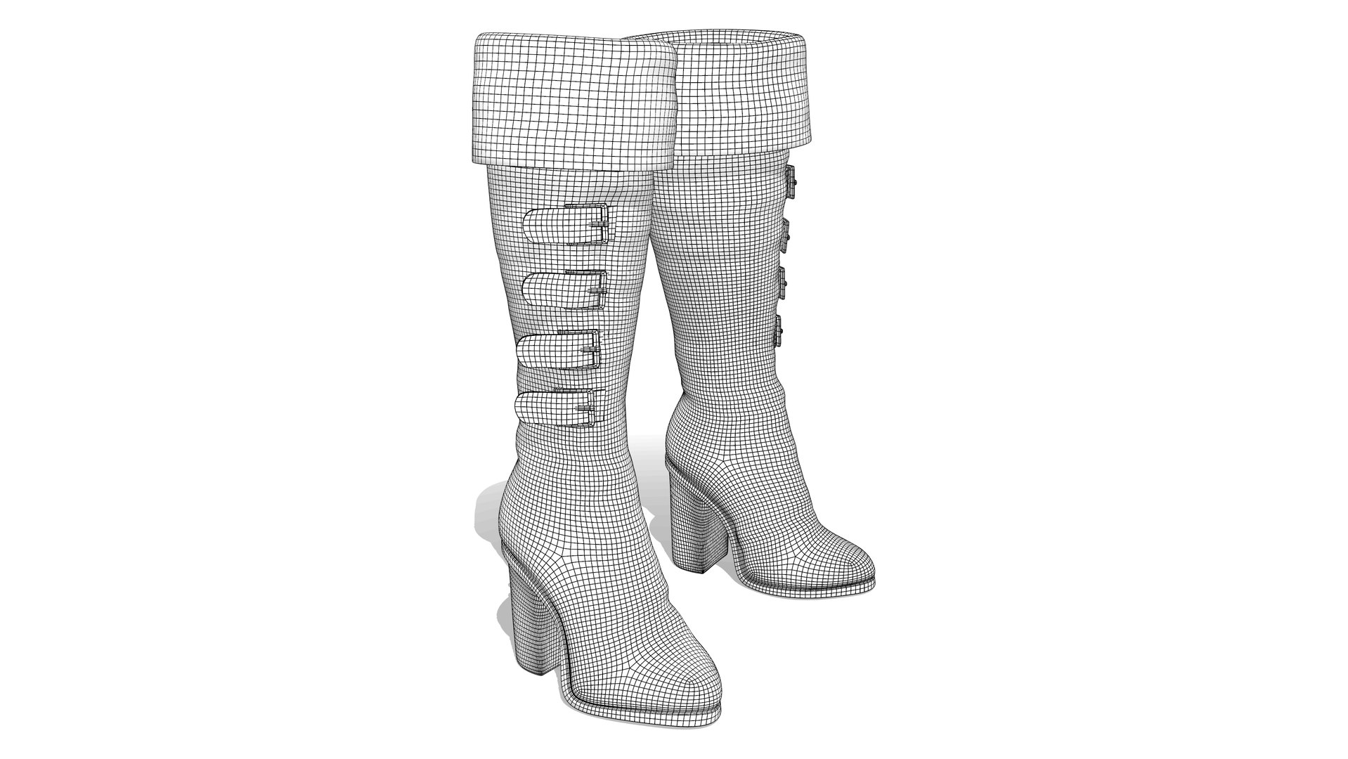Brown Leather High Heel Elf Boots 3D Model - TurboSquid 1942374