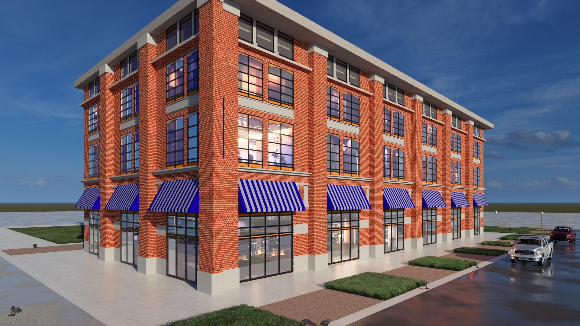 Multi Family Mixed Use Building 3D Model - TurboSquid 2291933