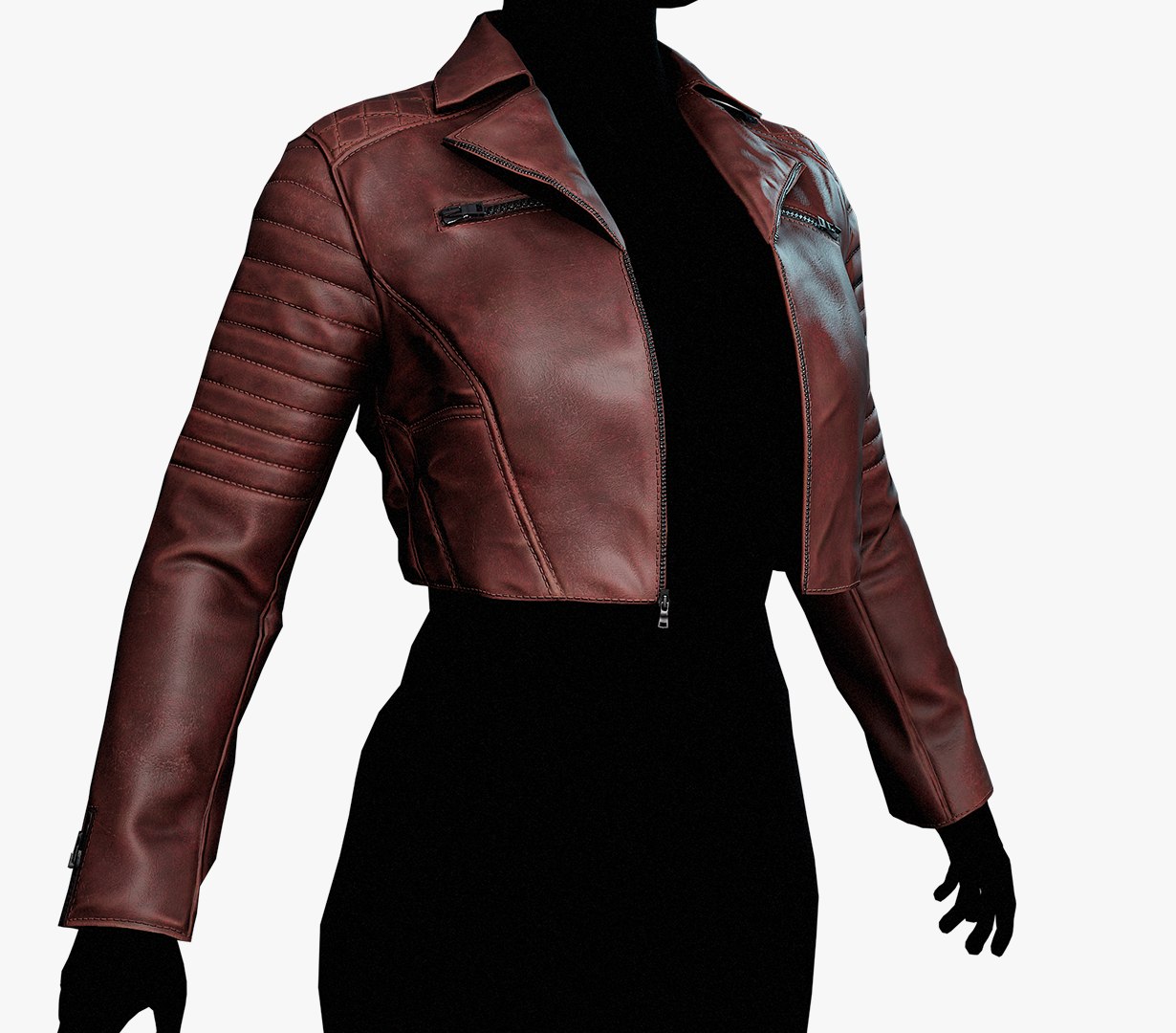 3D Red Biker Jacket Model - TurboSquid 2180077