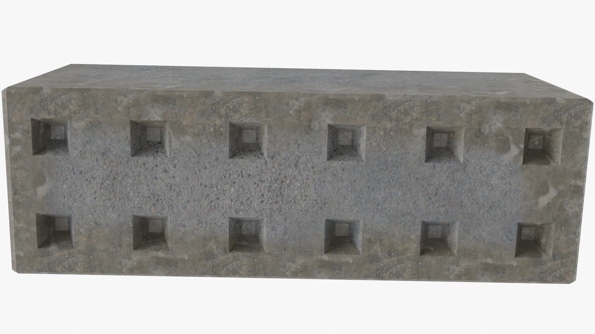 Modular Concrete Barrier Block 6x2 3D Model - TurboSquid 2268123