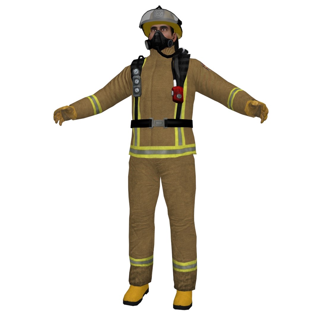 3d Rigged Fireman 2 Model