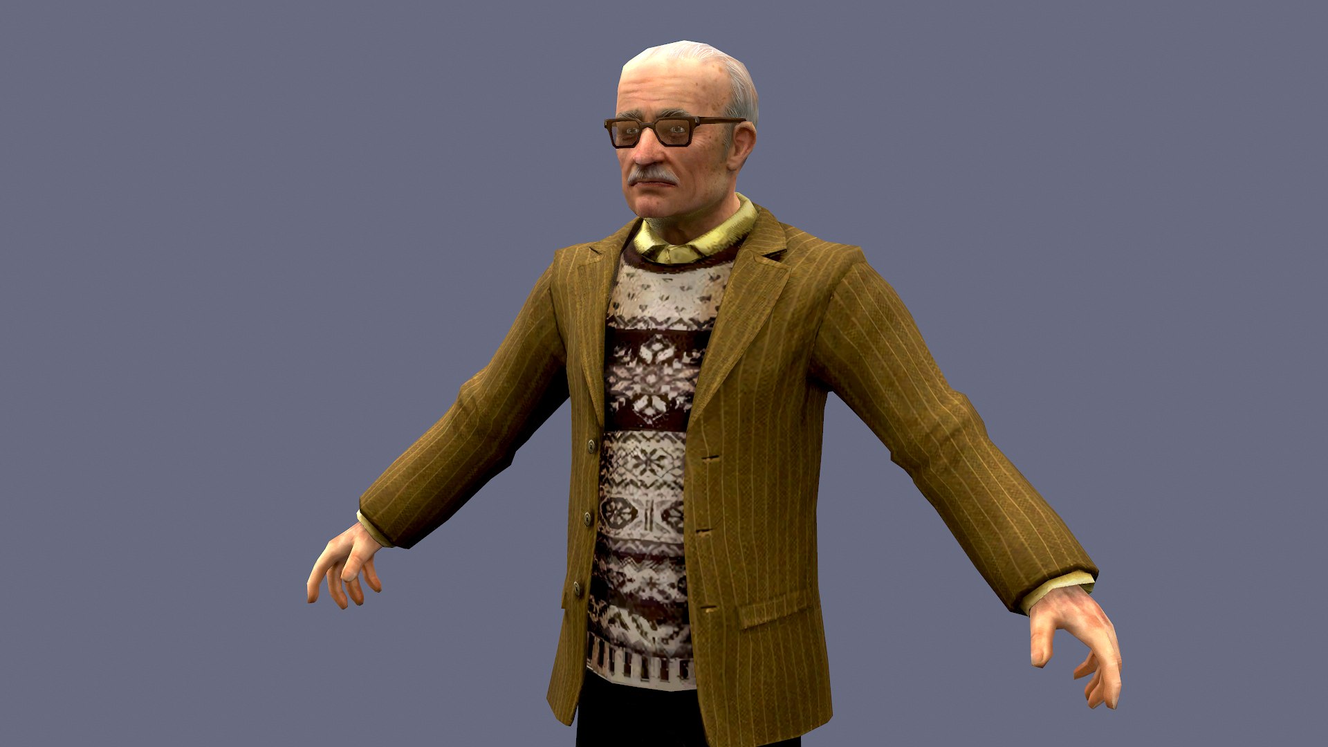 Old Professor 3D Model - TurboSquid 2102193
