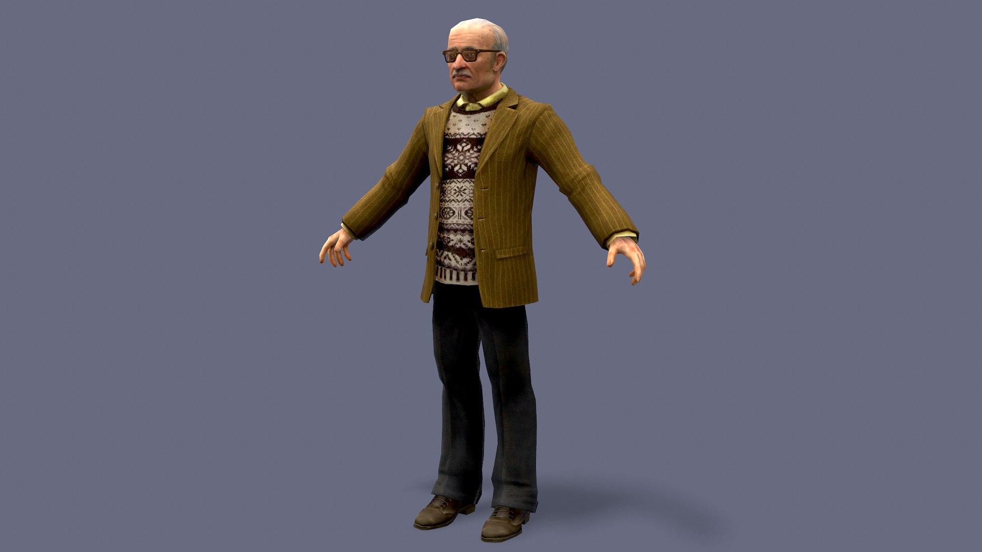Old Professor 3D Model - TurboSquid 2102193