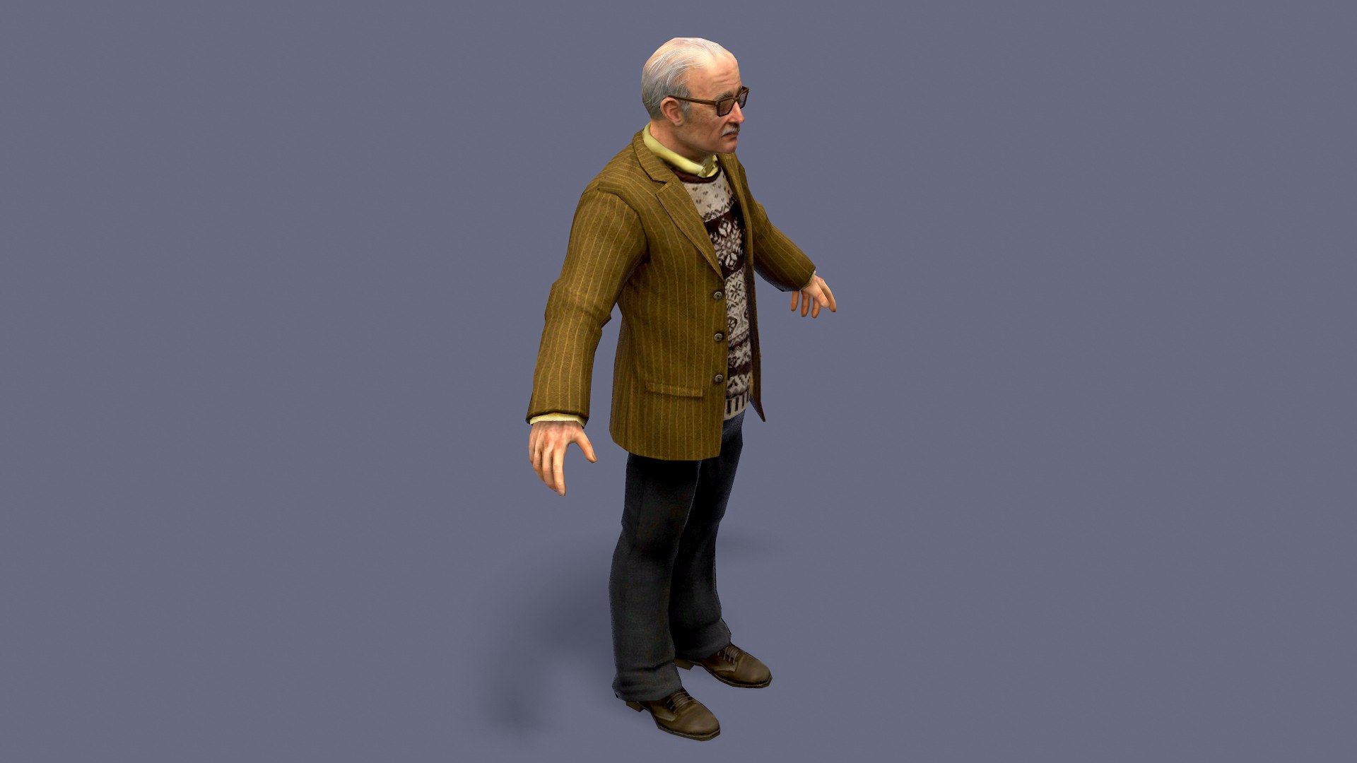 Old Professor 3D Model - TurboSquid 2102193