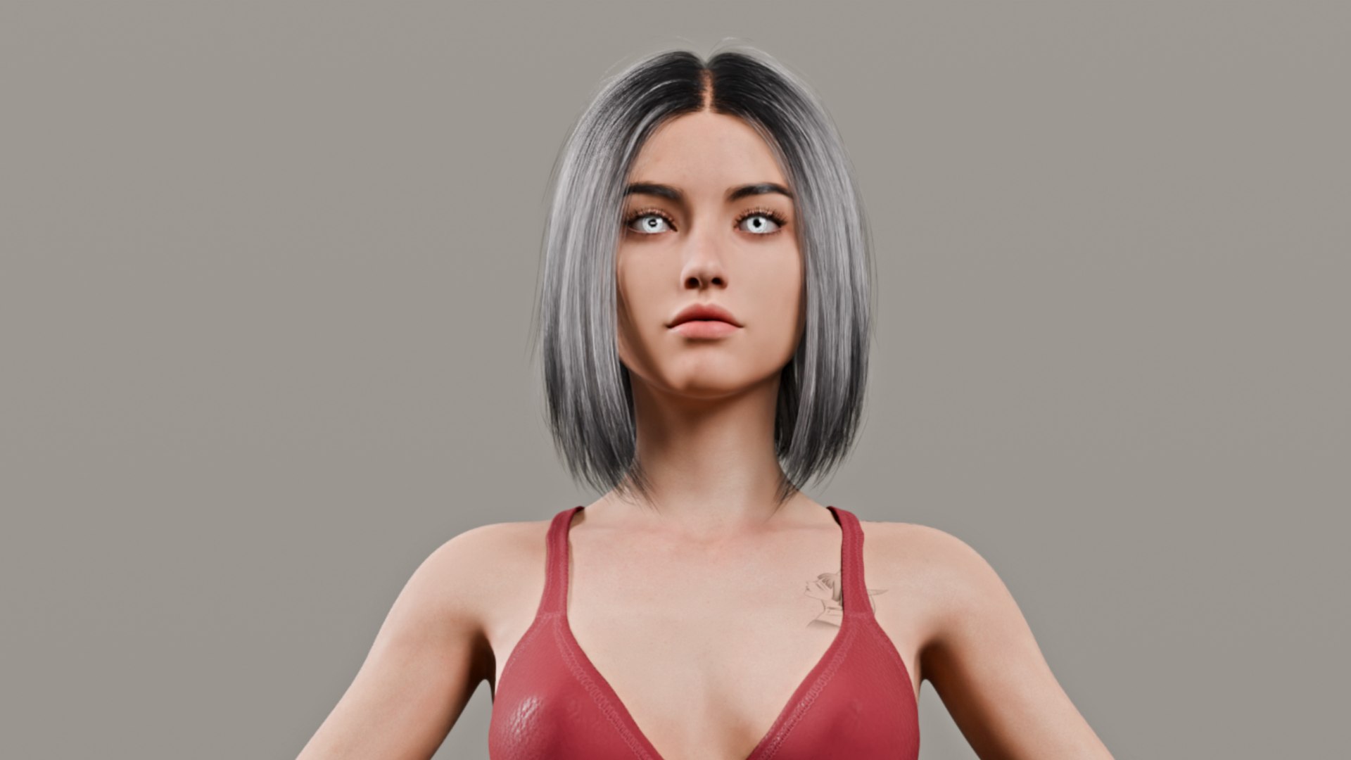 Lucy - Realistic Sexy Grey Hair Girl -Rigged 3D Model - TurboSquid 2337497