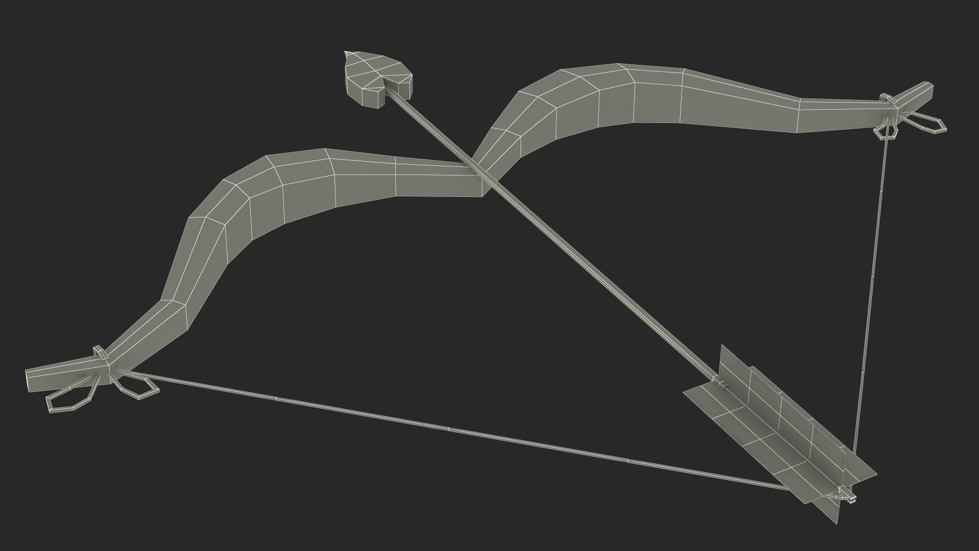 Bow And Arrow With The String Drawn 3D - TurboSquid 2307310