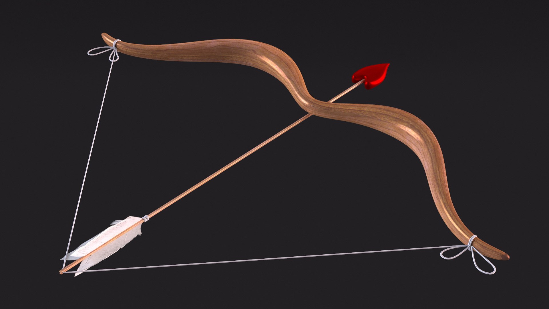 Bow And Arrow With The String Drawn 3D - TurboSquid 2307310