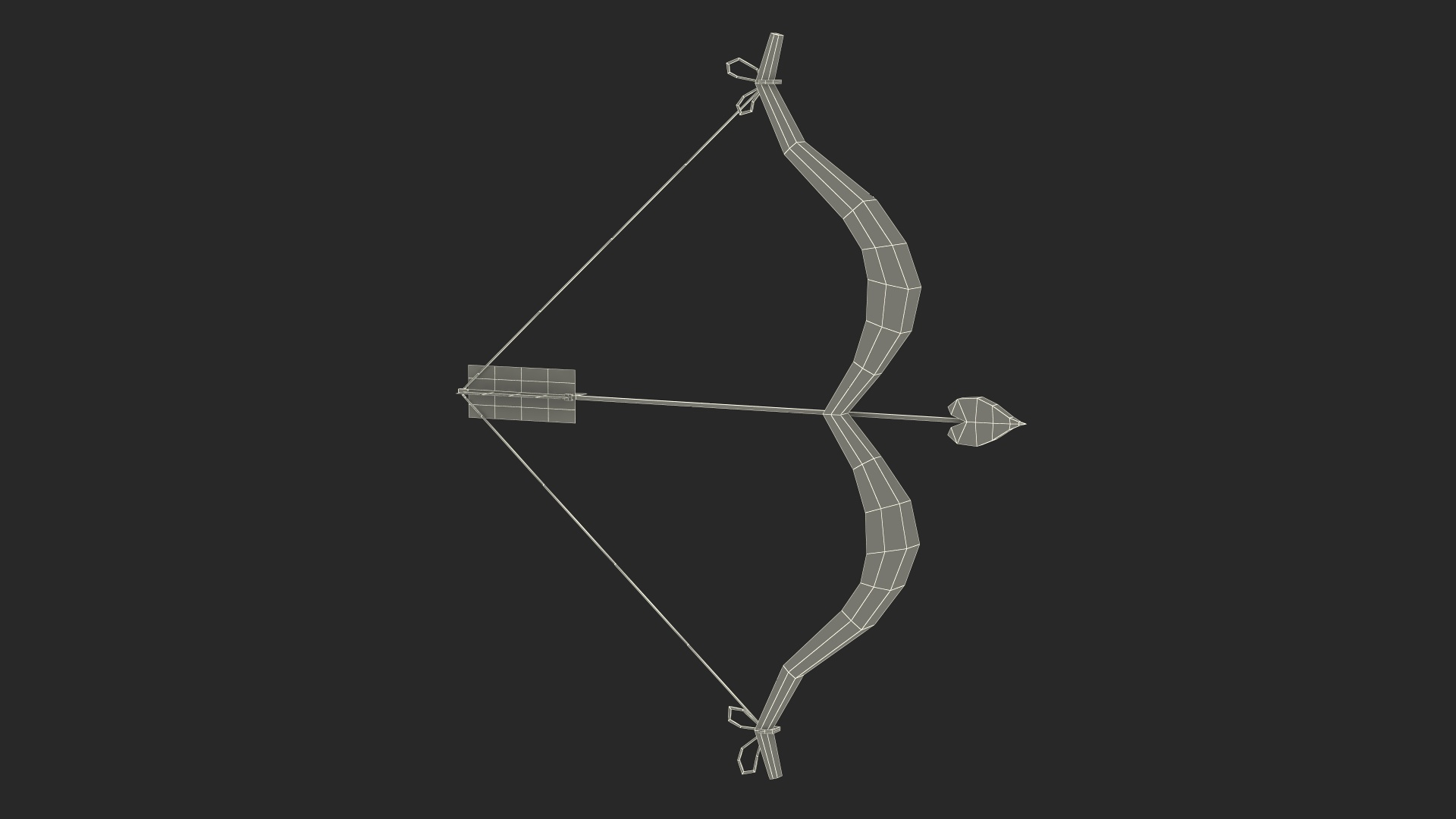 Bow And Arrow With The String Drawn 3D - TurboSquid 2307310