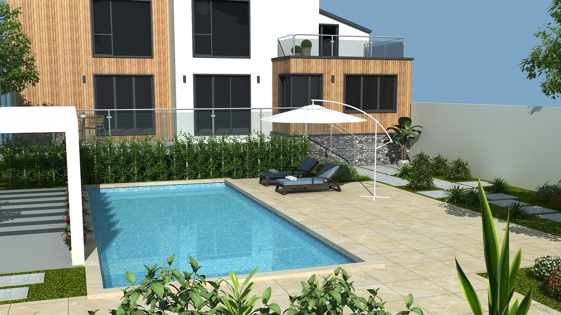 3D Modern Courtyard 3D Model Model - TurboSquid 2218872