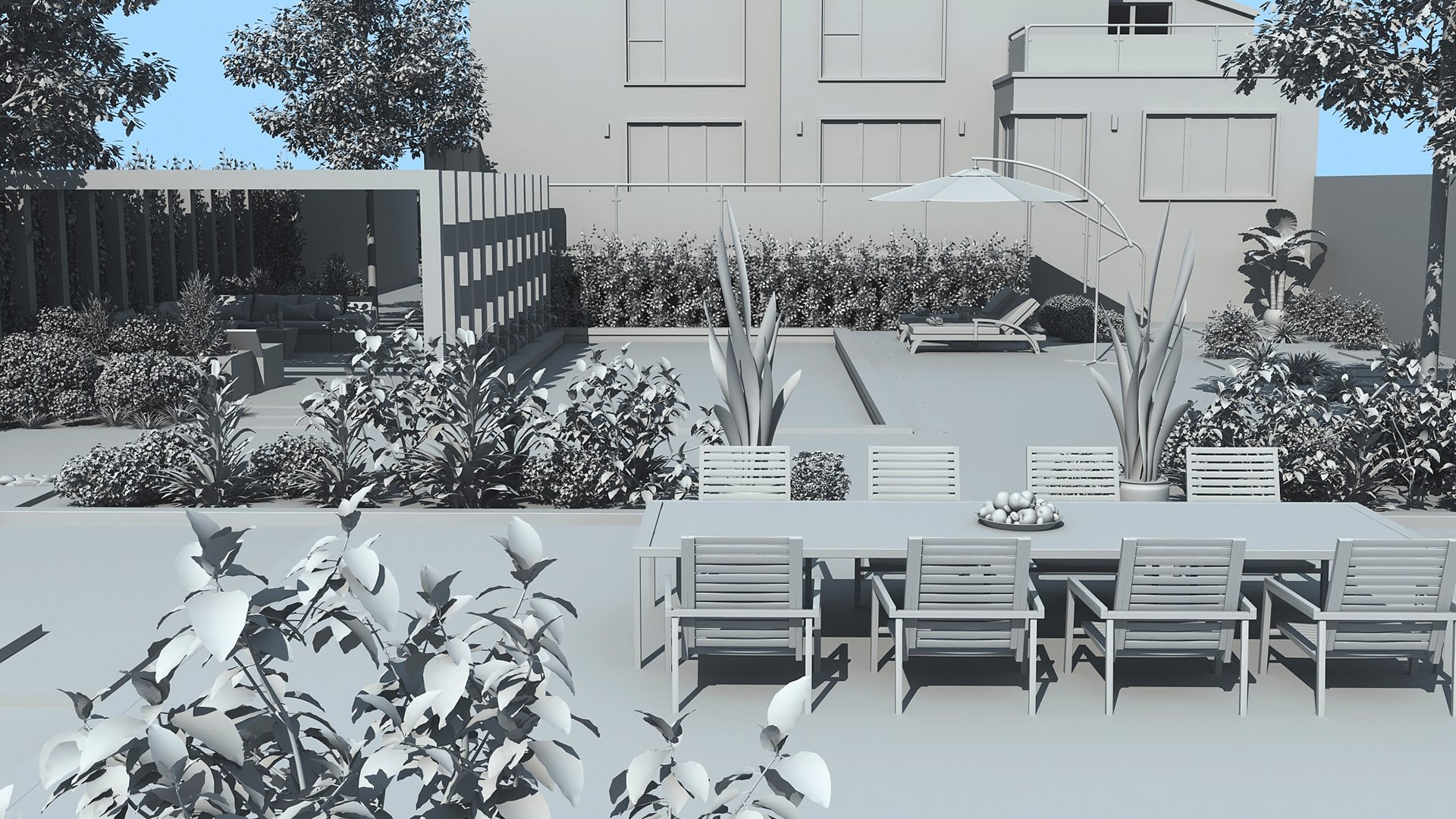3D Modern Courtyard 3D Model Model - TurboSquid 2218872